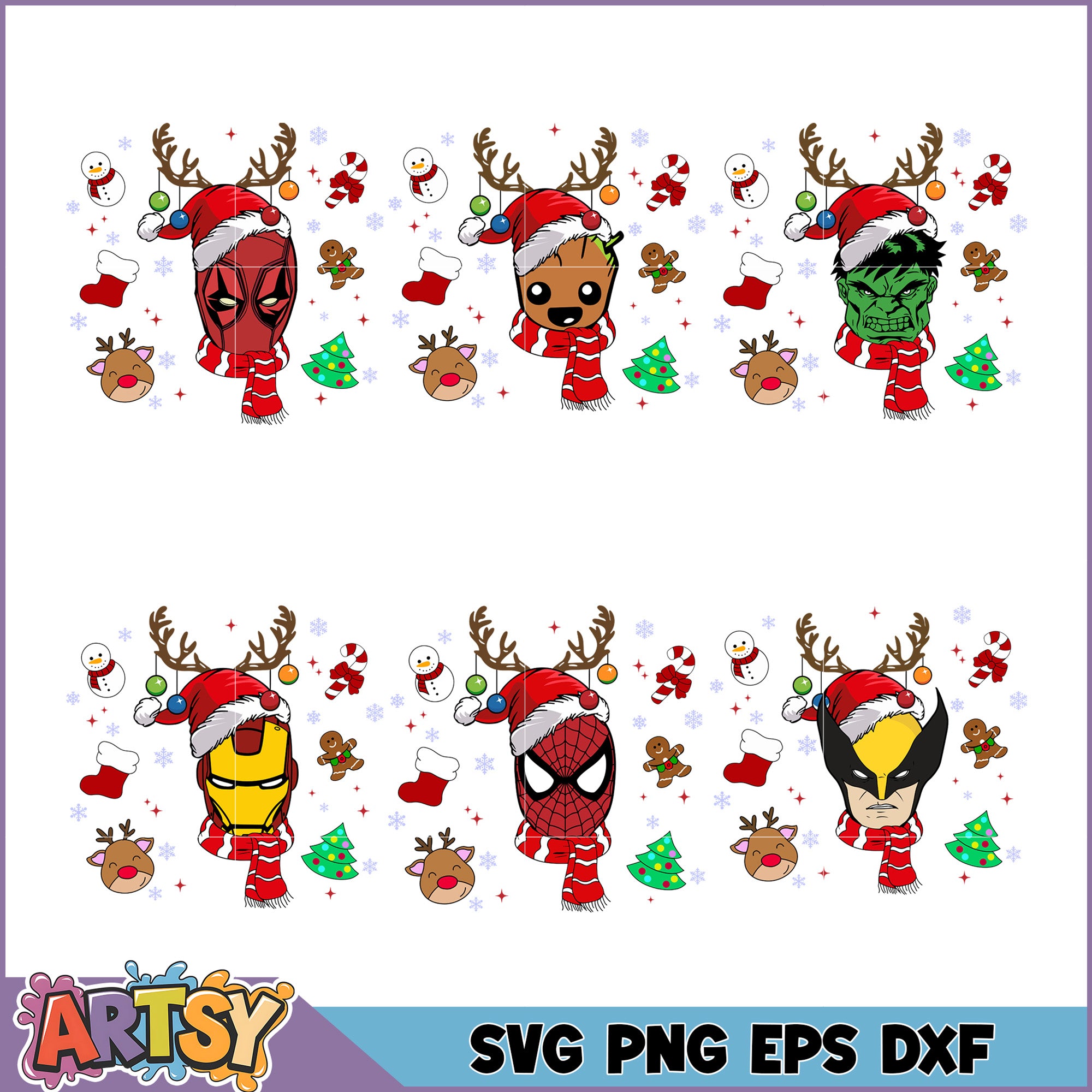 Christmas Superhero SVG Bundle – Artsysvg