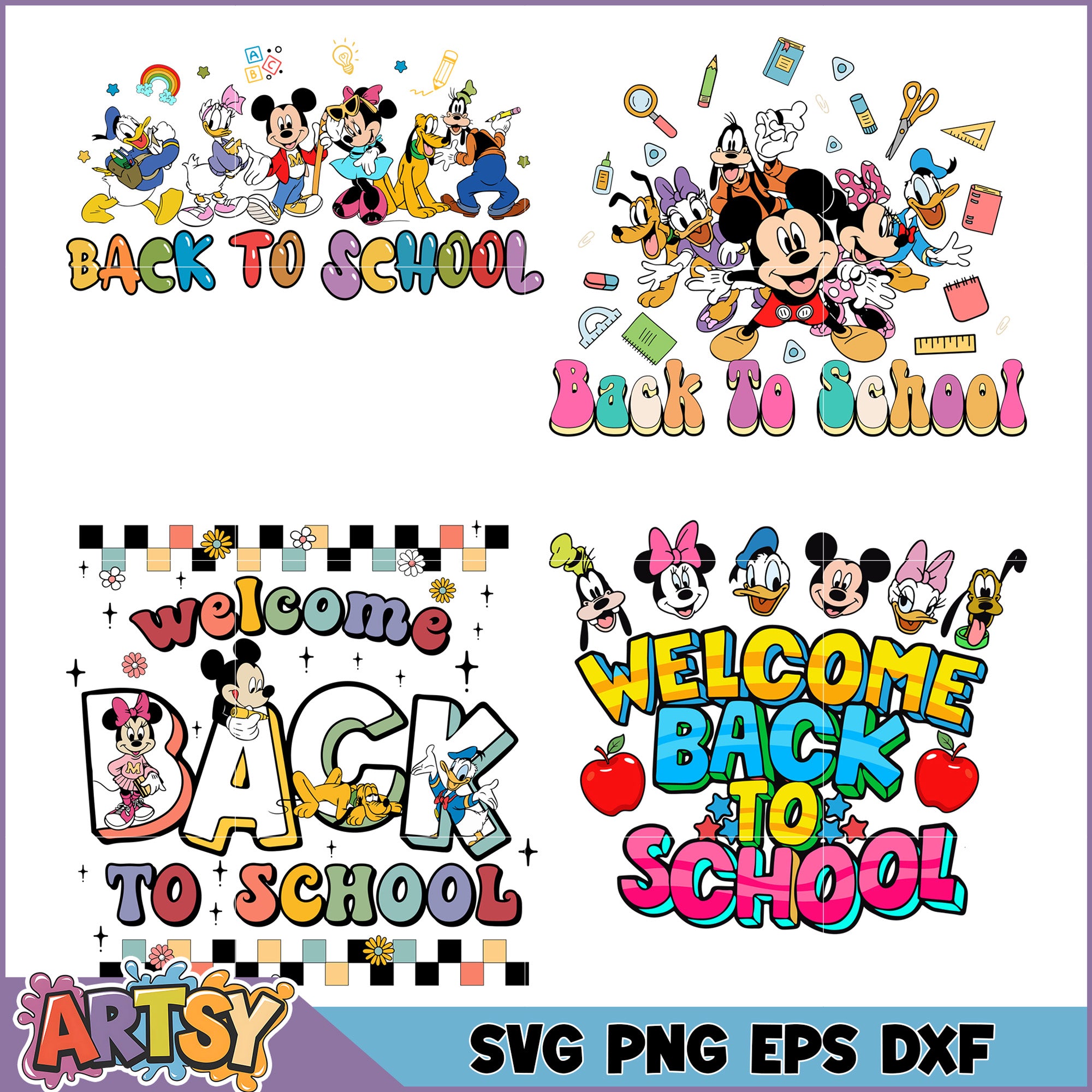 Disney Back to School SVG Bundle – Artsysvg