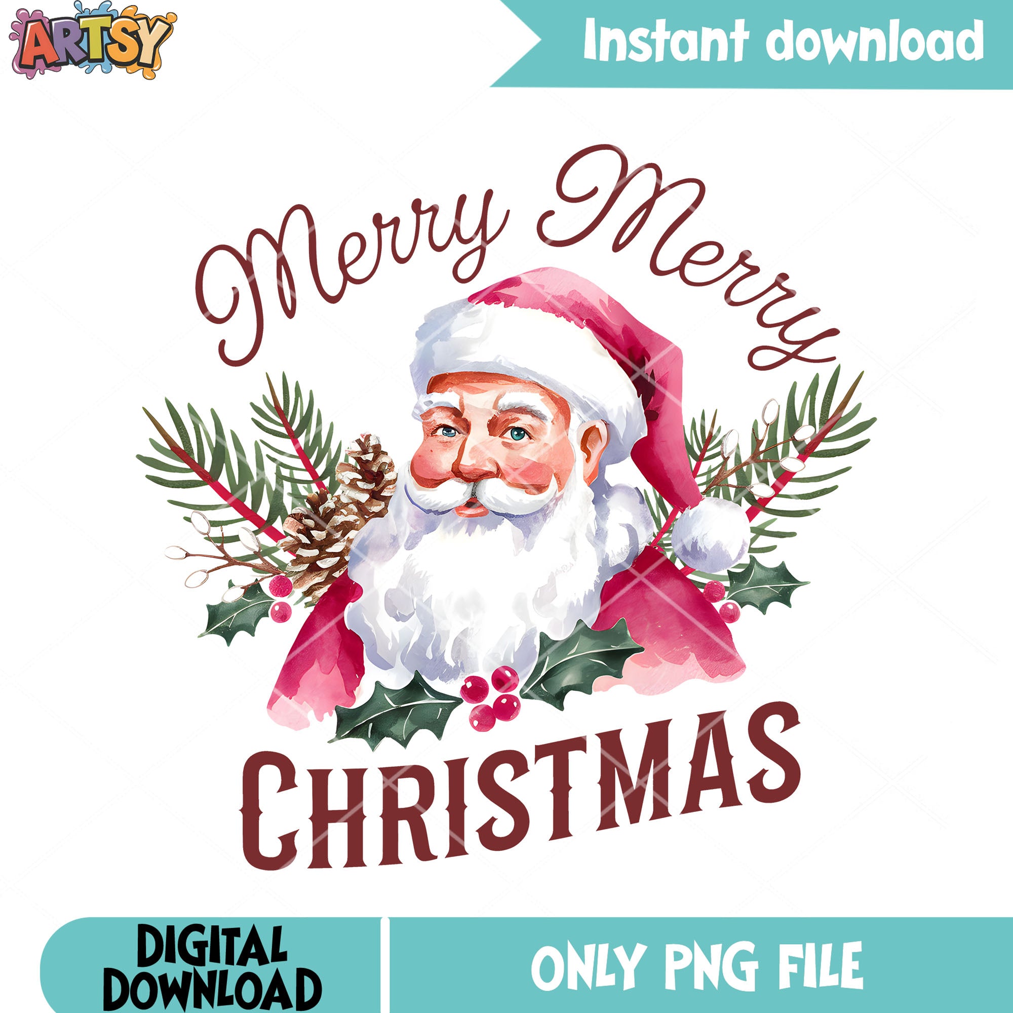 90s style christmas santa png, christmas vibes png, christmas poster p ...