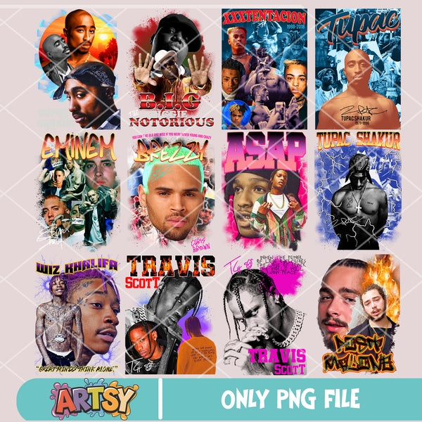 America rapper design png bundle, travis scott png, 2pac rapper png ...