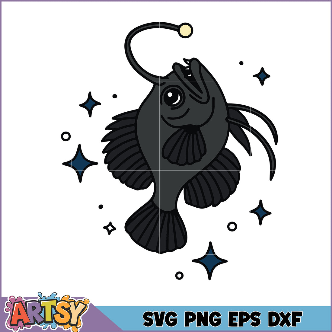 Anglerfish SVG Cut File PNG EPS DXF – Artsysvg