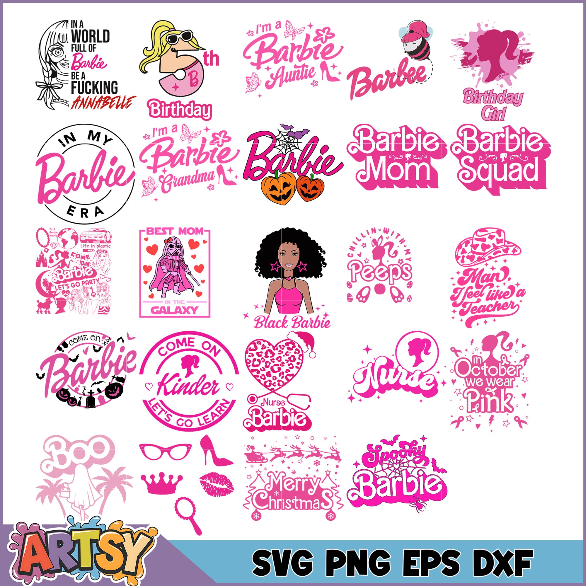 Barbie SVG Bundle 20+ Designs – Artsysvg