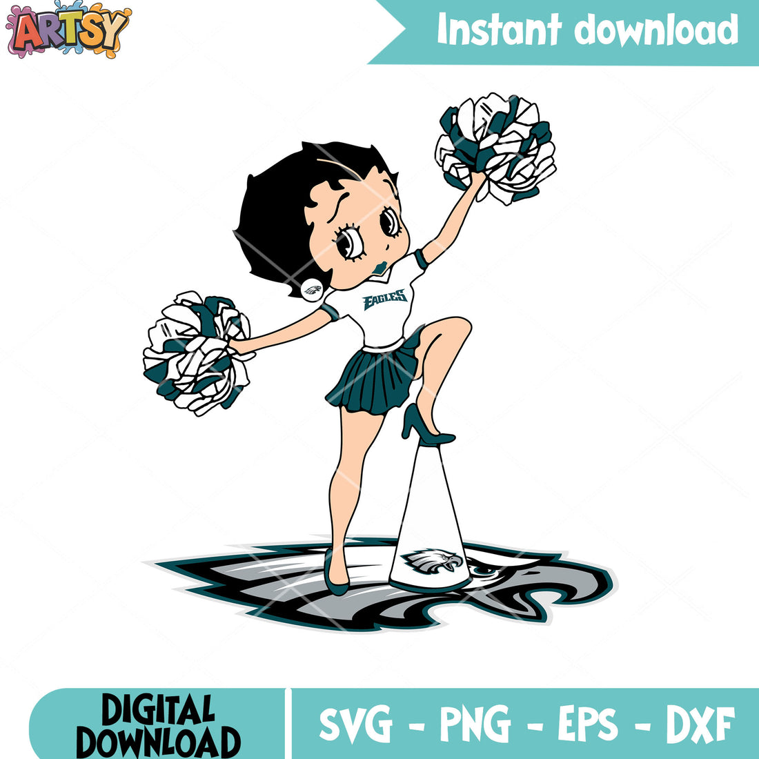 Cartoon betty boop football svg, Philadelphia Eagles svg, eagles svg ...