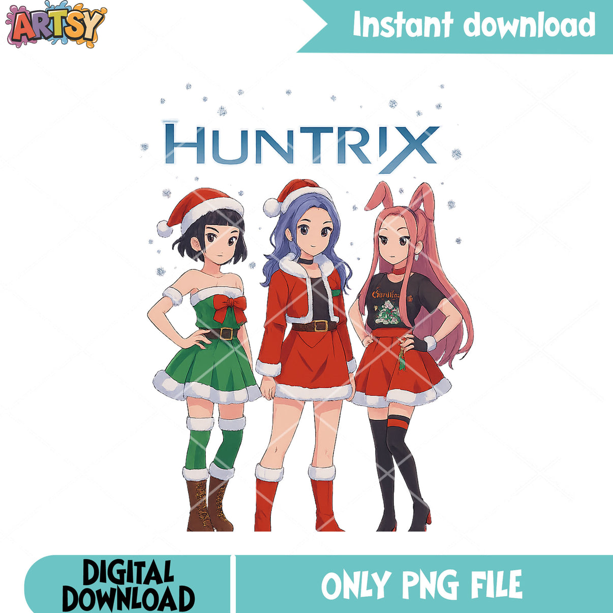 Chibi huntrix costume santa png, kpop demon hunter png, christmas png ...