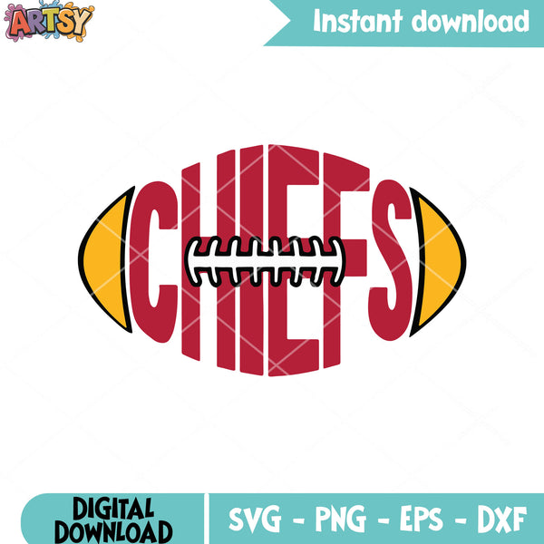 Chiefs football ball costume svg, kansas city svg, afc west svg – Artsysvg