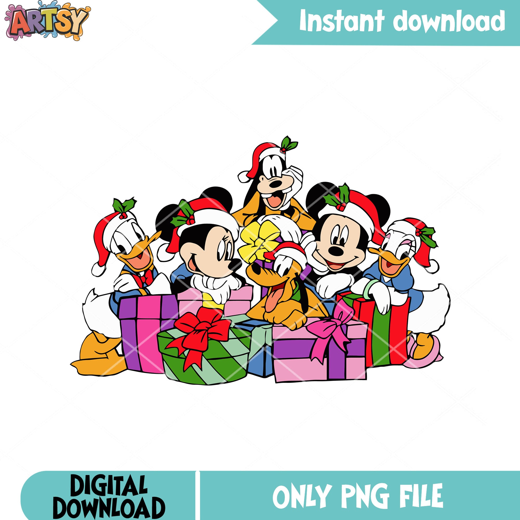 Christmas mickey and friends png, donald duck png, christmas gifts png ...