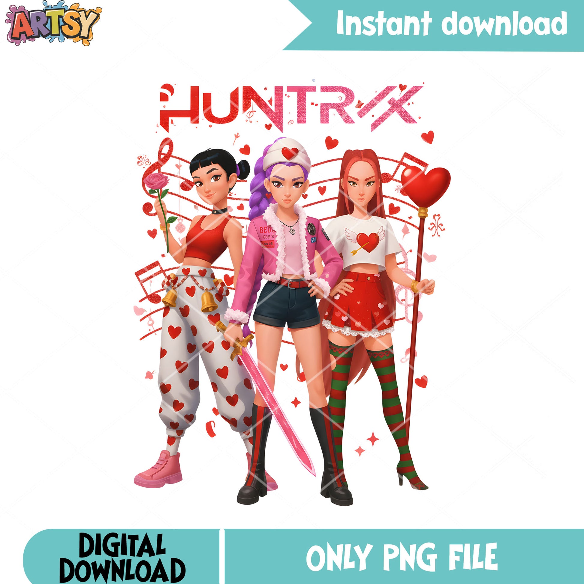 Day season valentines kpop png, huntrix team png, kpop demon hunters p ...