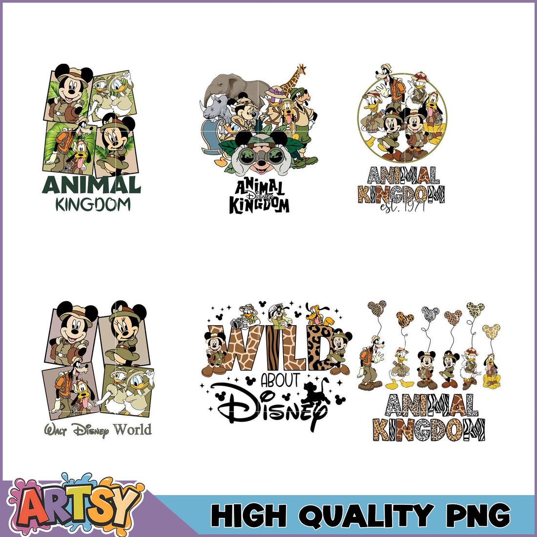 Disney Animal Kingdom PNG Bundle – Artsysvg