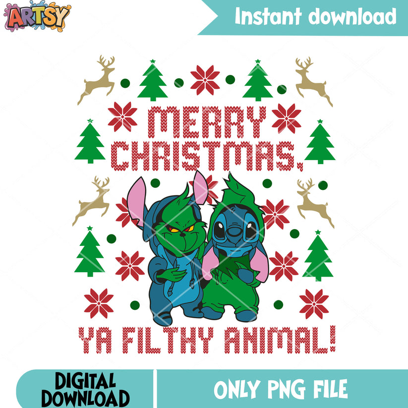 Disney grinch stitch png, ya filthy animal png, lilo and stitch png ...