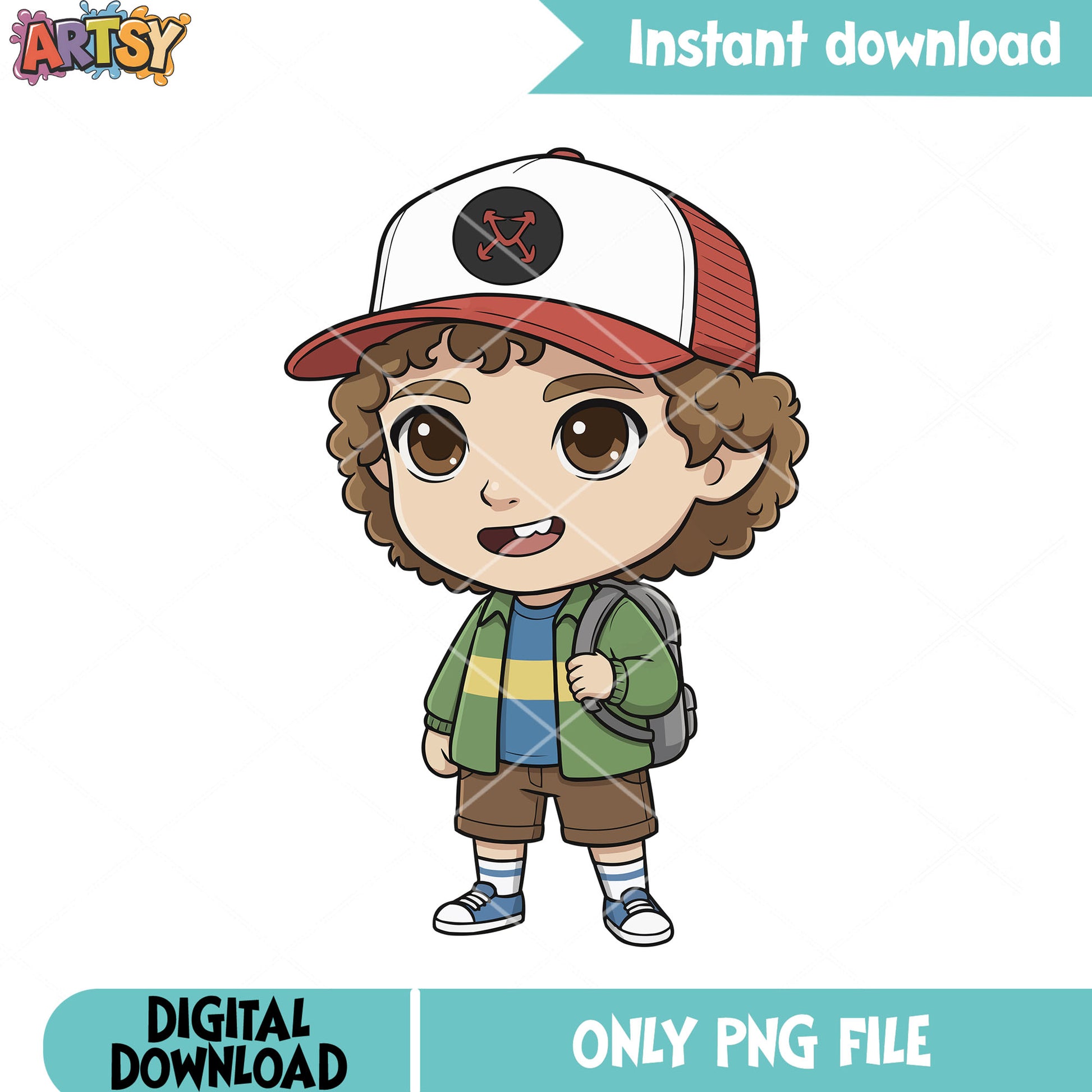 Dustin henderson chibi png, stranger things png, horror best netflix p ...