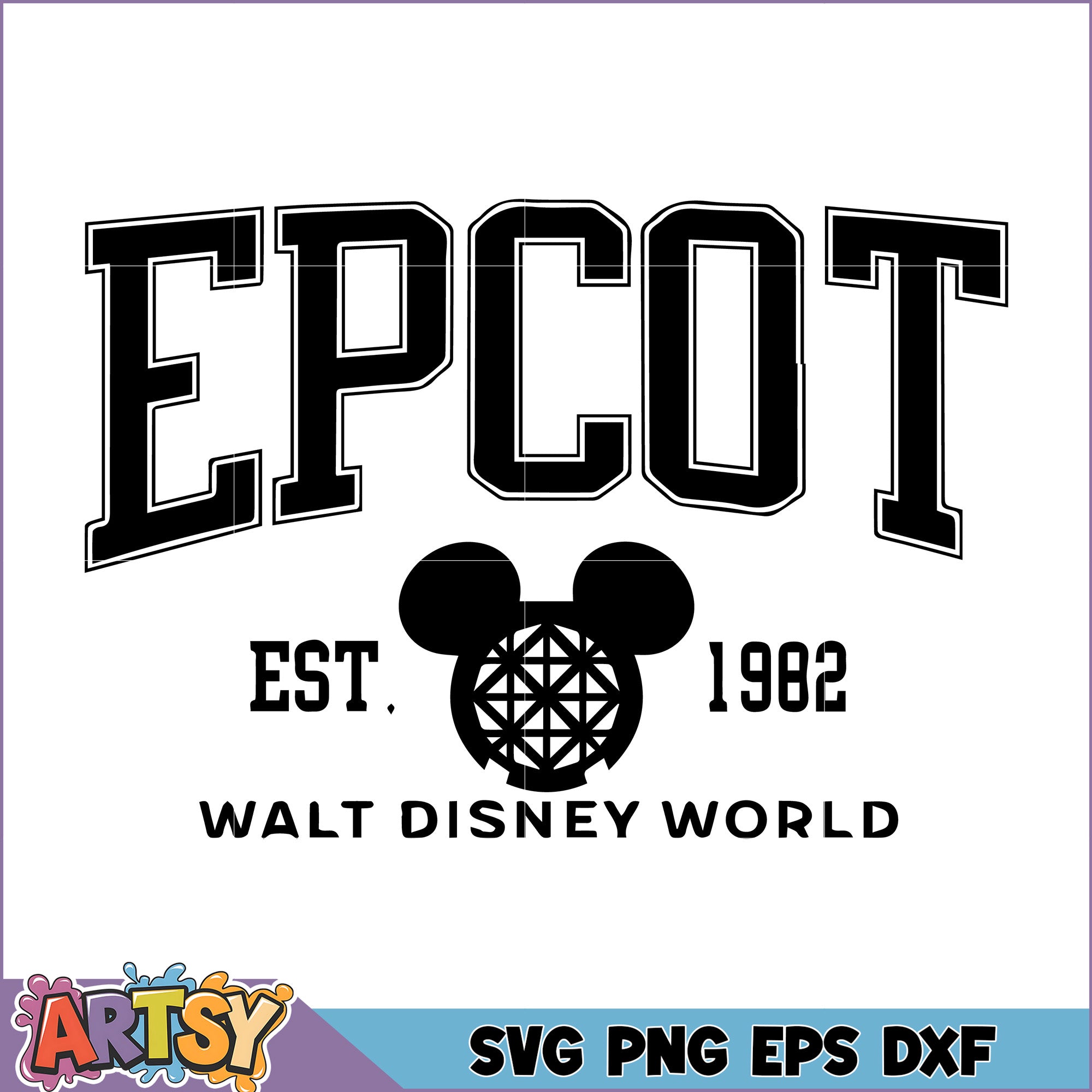 EPCOT SVG Walt Disney World 1982 Logo – Artsysvg