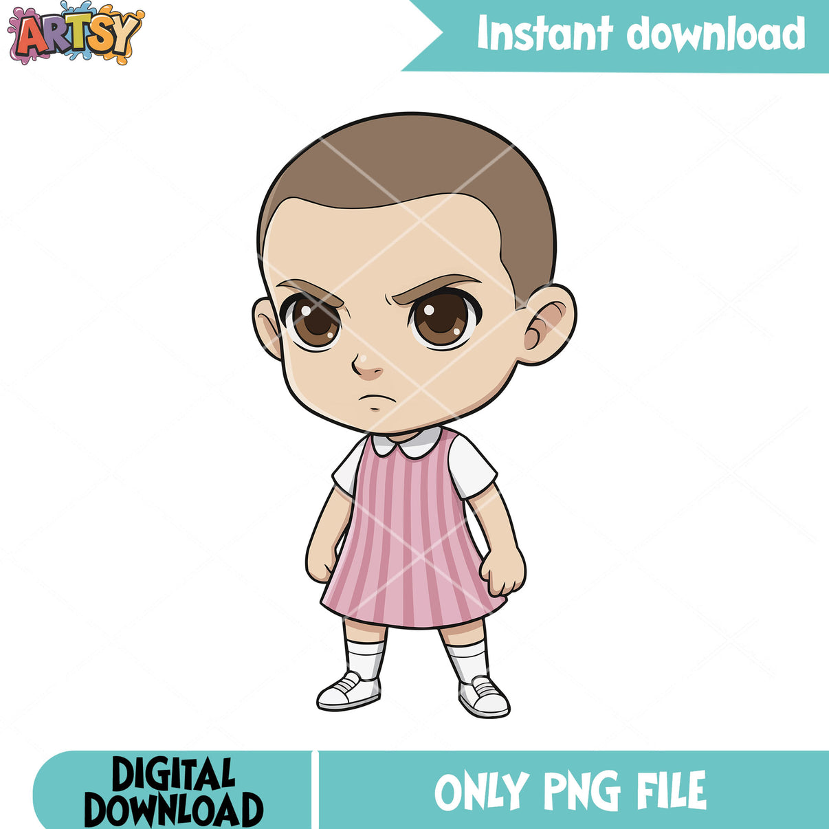 Eleven chibi character png, stranger things png, netflix movies png ...