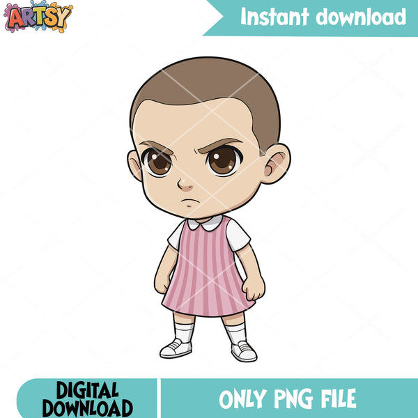 Eleven chibi character png, stranger things png, netflix movies png ...