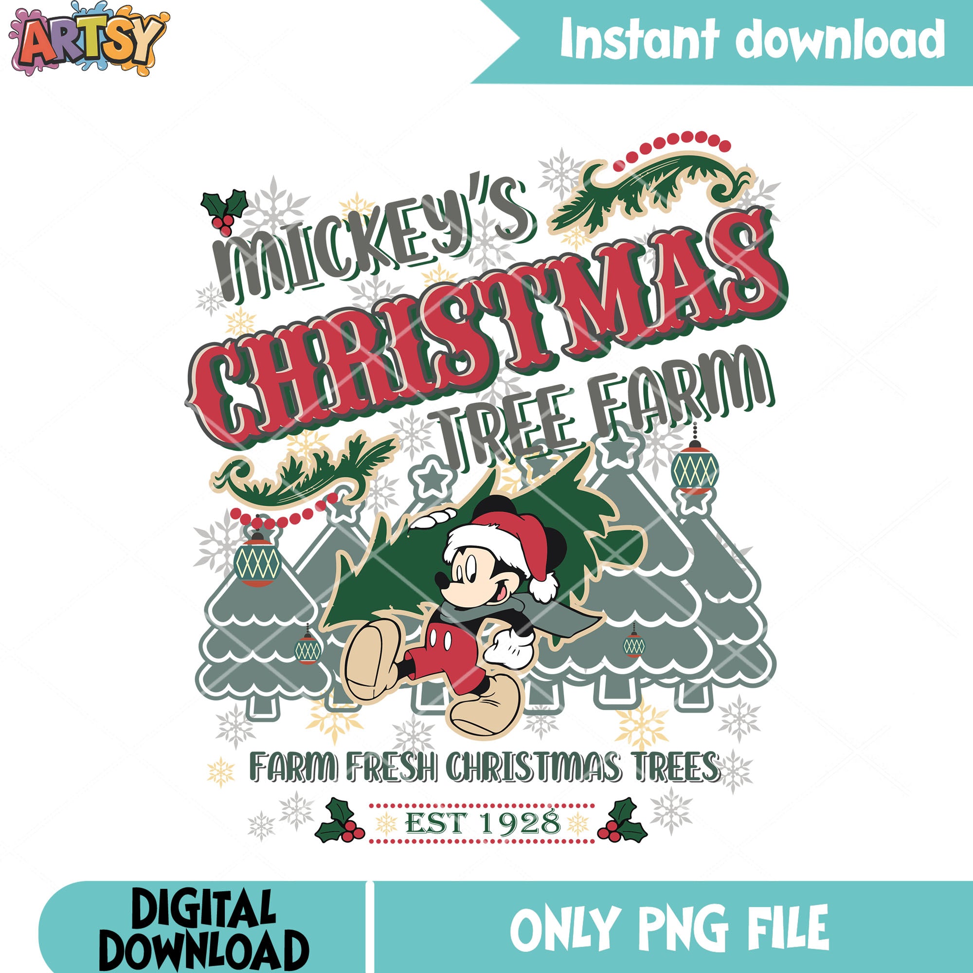 Farm fresh christmas trees png, mickey mouse png, merry christmas png ...