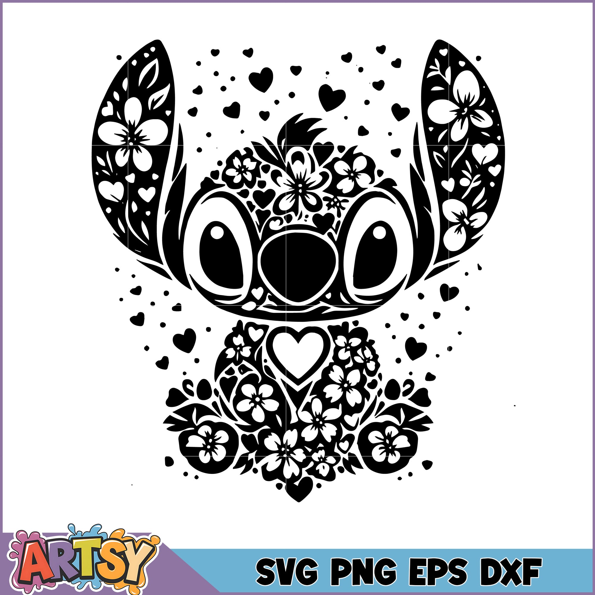 Floral Stitch SVG Cut File – Artsysvg