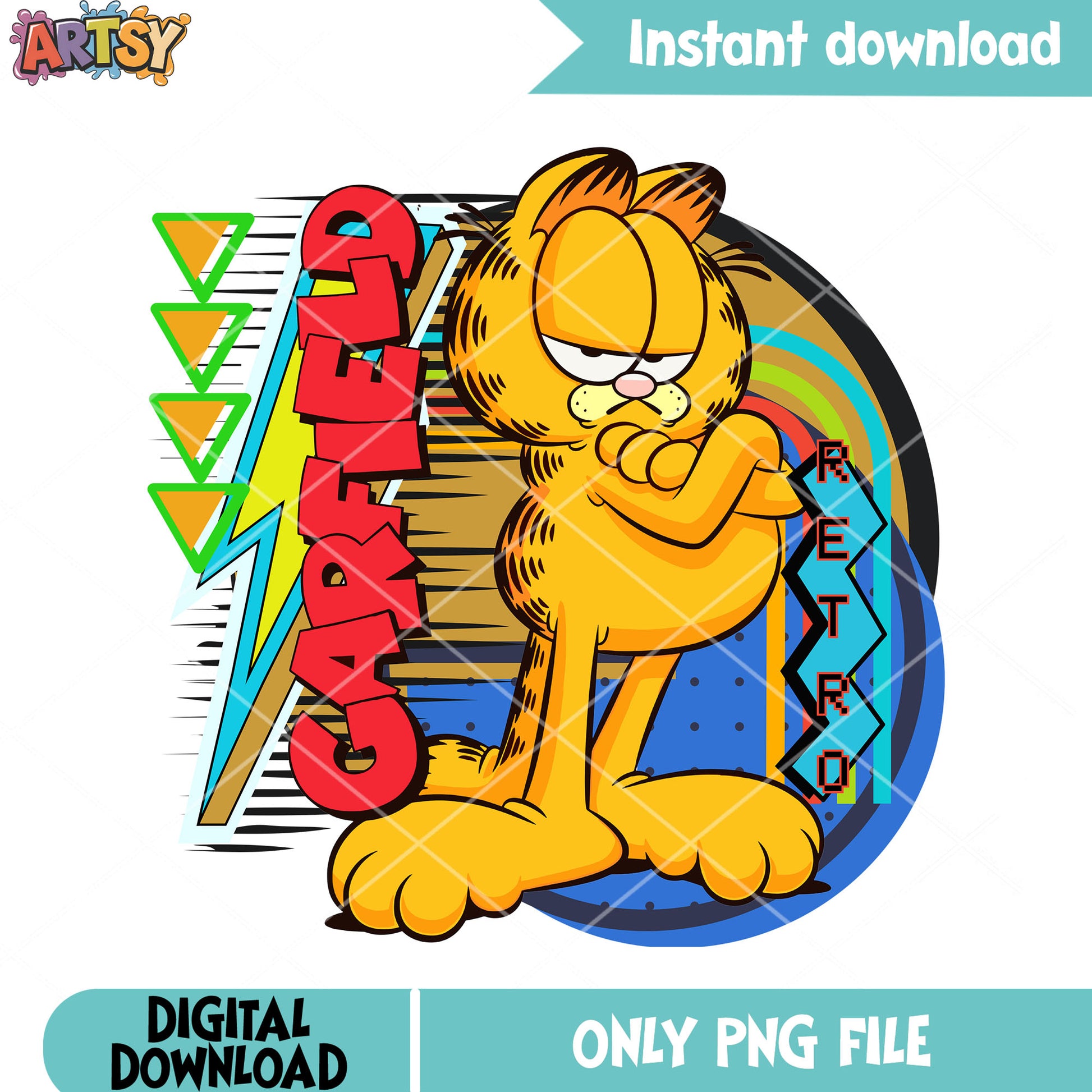 Garfield retro png, classic cartoon png, retro style png – Artsysvg