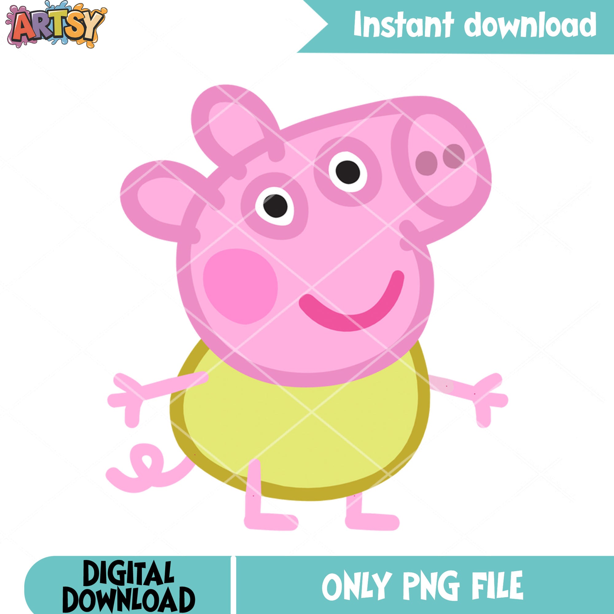 George pig in yellow shirt png, show for kids png, peppa pig cartoon p ...