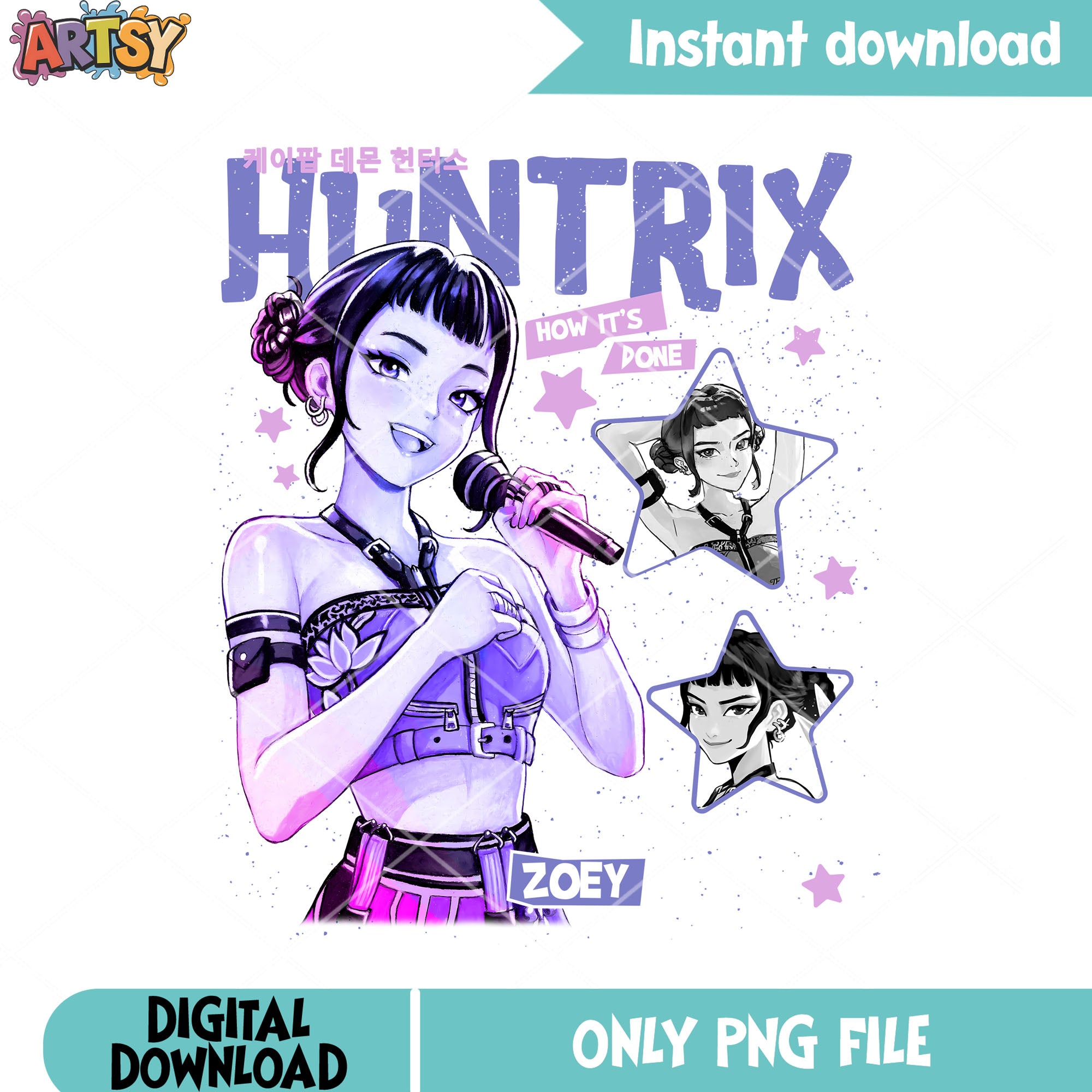 Huntrix idols zoey rap png, kpop demon hunters png, huntrix zoey png ...