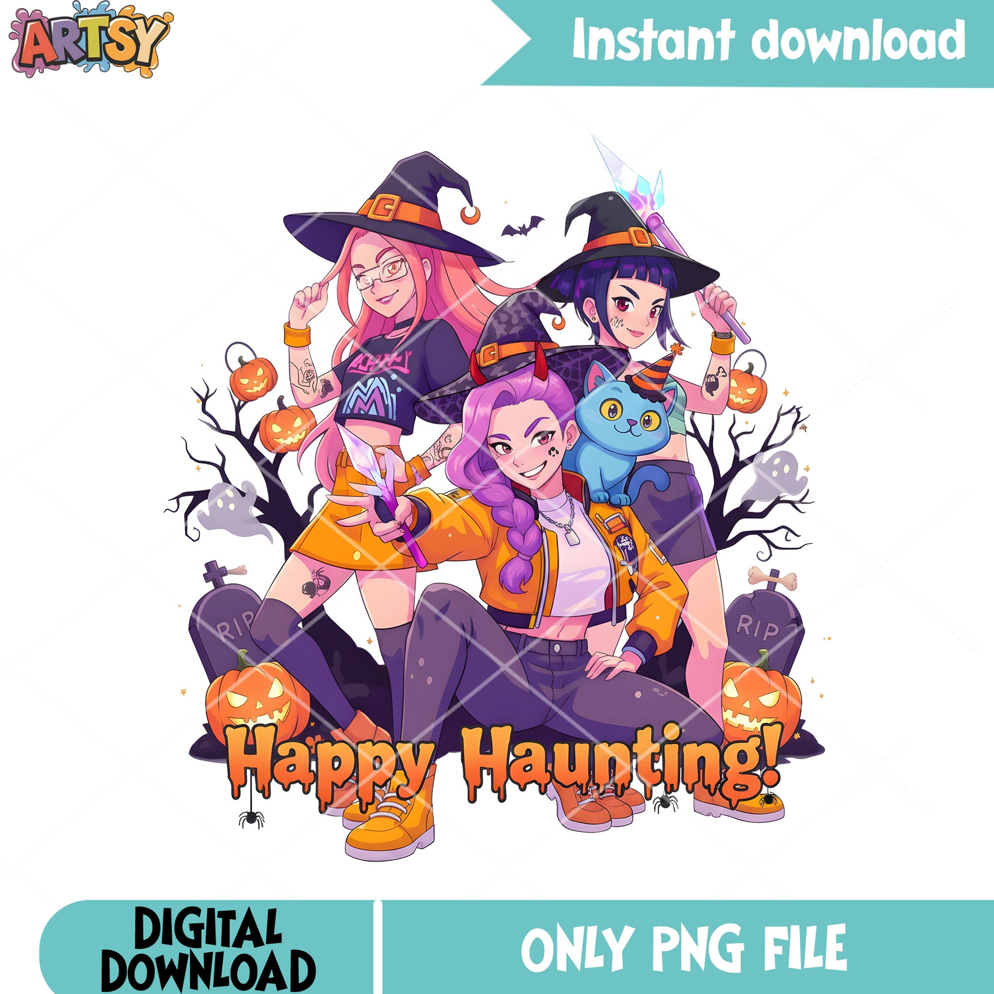 Kpop huntrix team png, scary pumpkin png, kpop demon hunter png – Artsysvg
