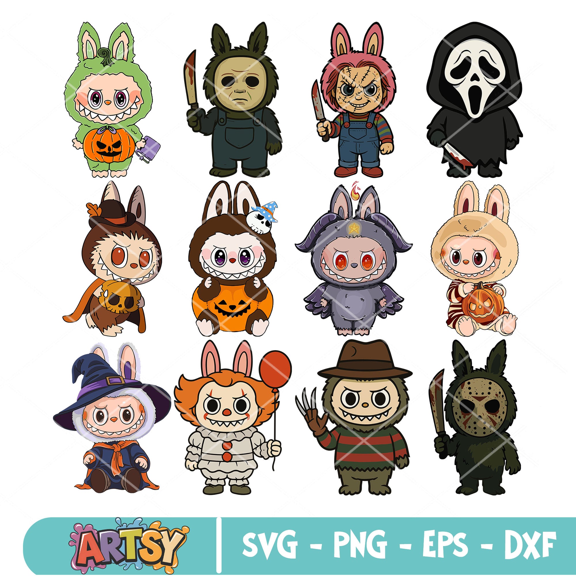 Labubu horror svg bundle, halloween labubu svg, labubu custome svg ...