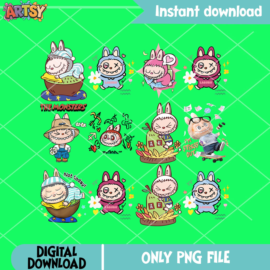 Labubu sleeping png bundle, labubu sleeping png, labubu near me png ...