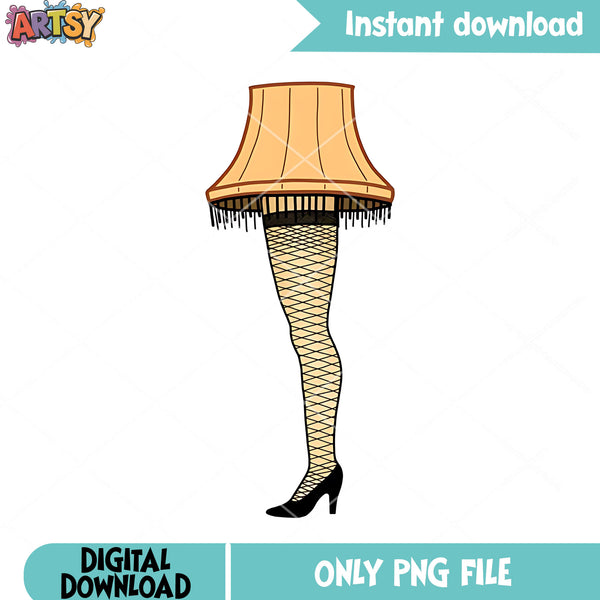 Leg lamp christmas logo png, a christmas story png, christmas vibes pn ...