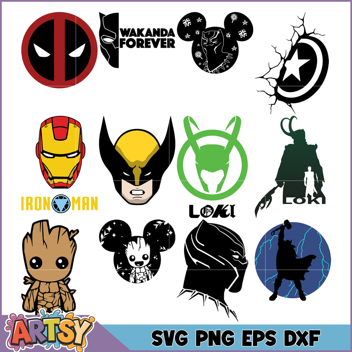 Marvel Superhero SVG Bundle – Artsysvg
