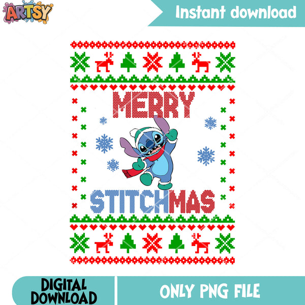 Merry stitchmas png, lilo and stitch png, christmas vibes png – Artsysvg