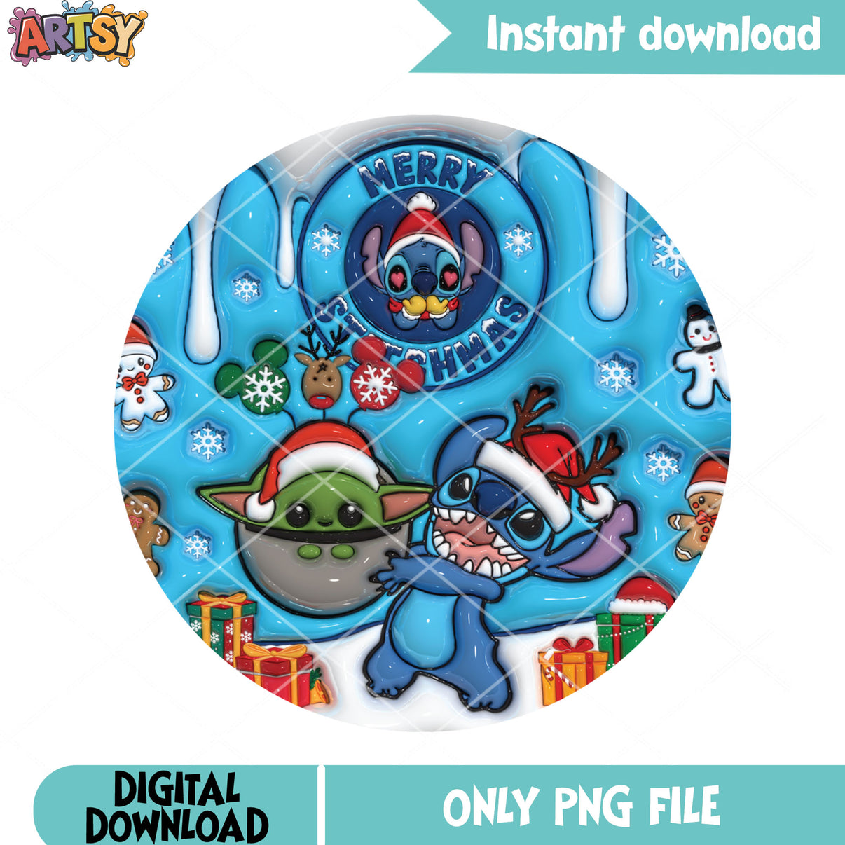 Merry stitchmas stitch png, disney wars png, crossover christmas png ...