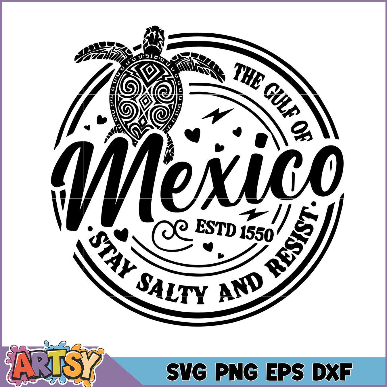 Mexico Gulf Turtle SVG Cut File – Artsysvg