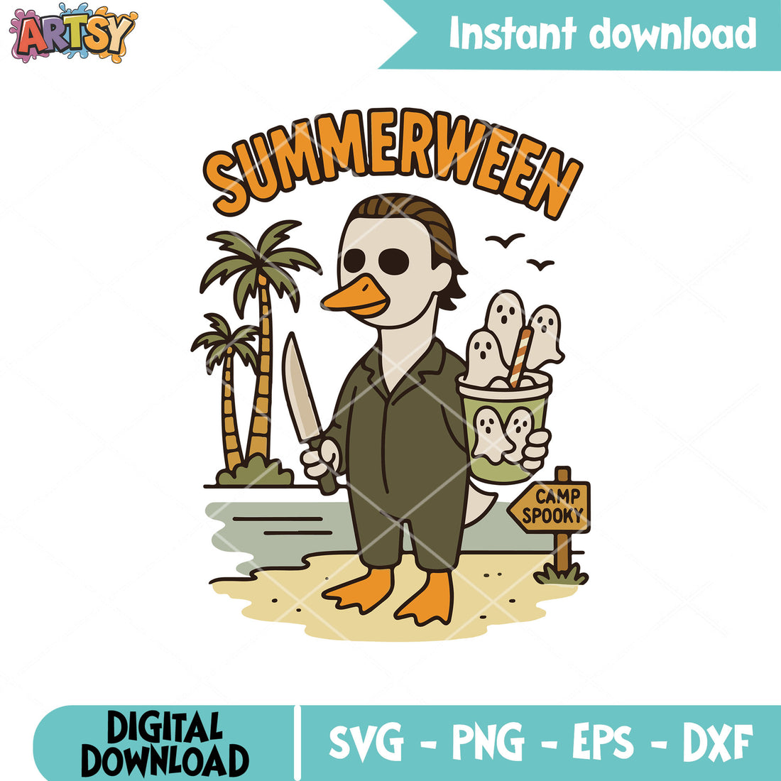Michael Myers summerween svg, summer ween svg, horror halloween svg ...