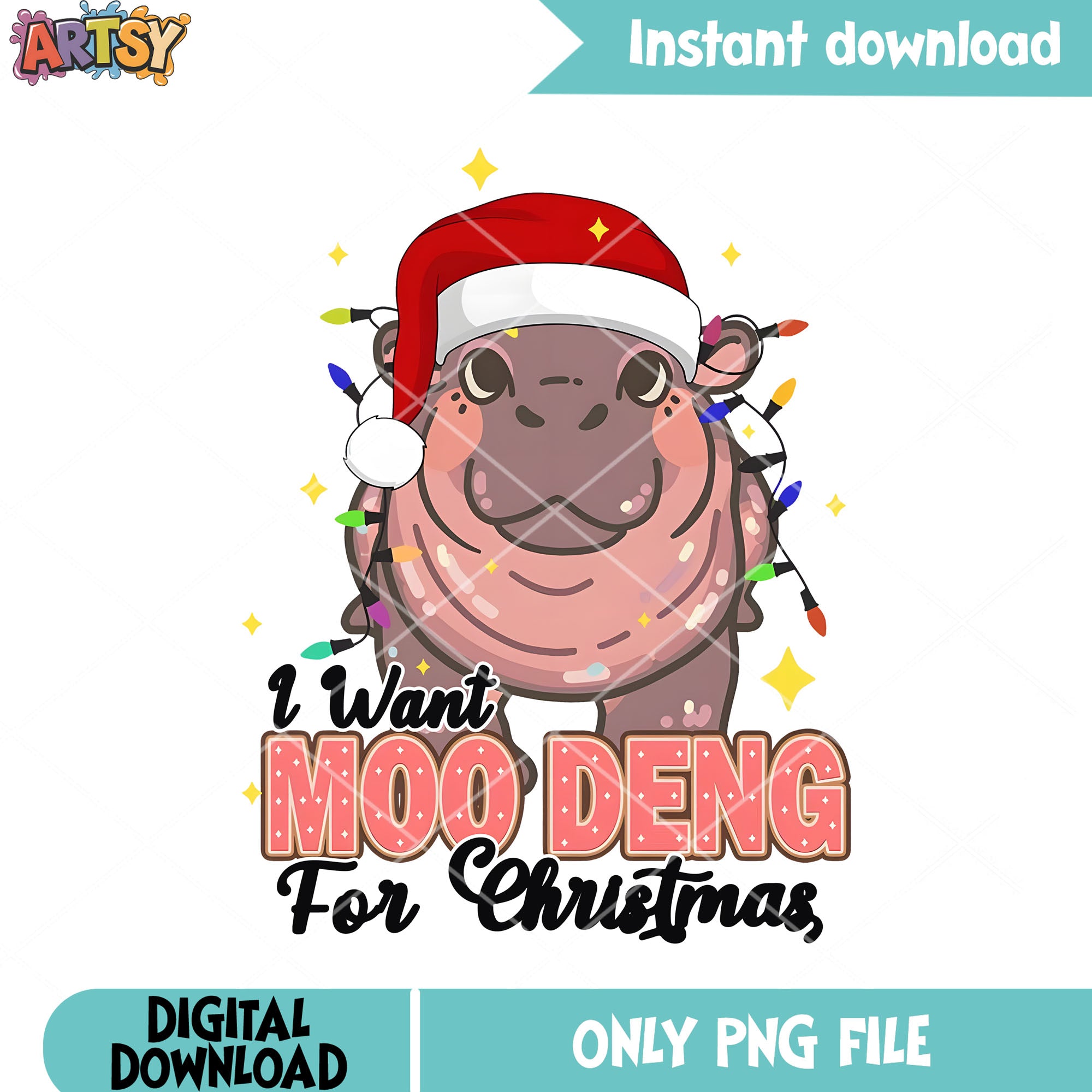 Moodeng for christmas png, moodeng christmas ornament png, moodeng png ...