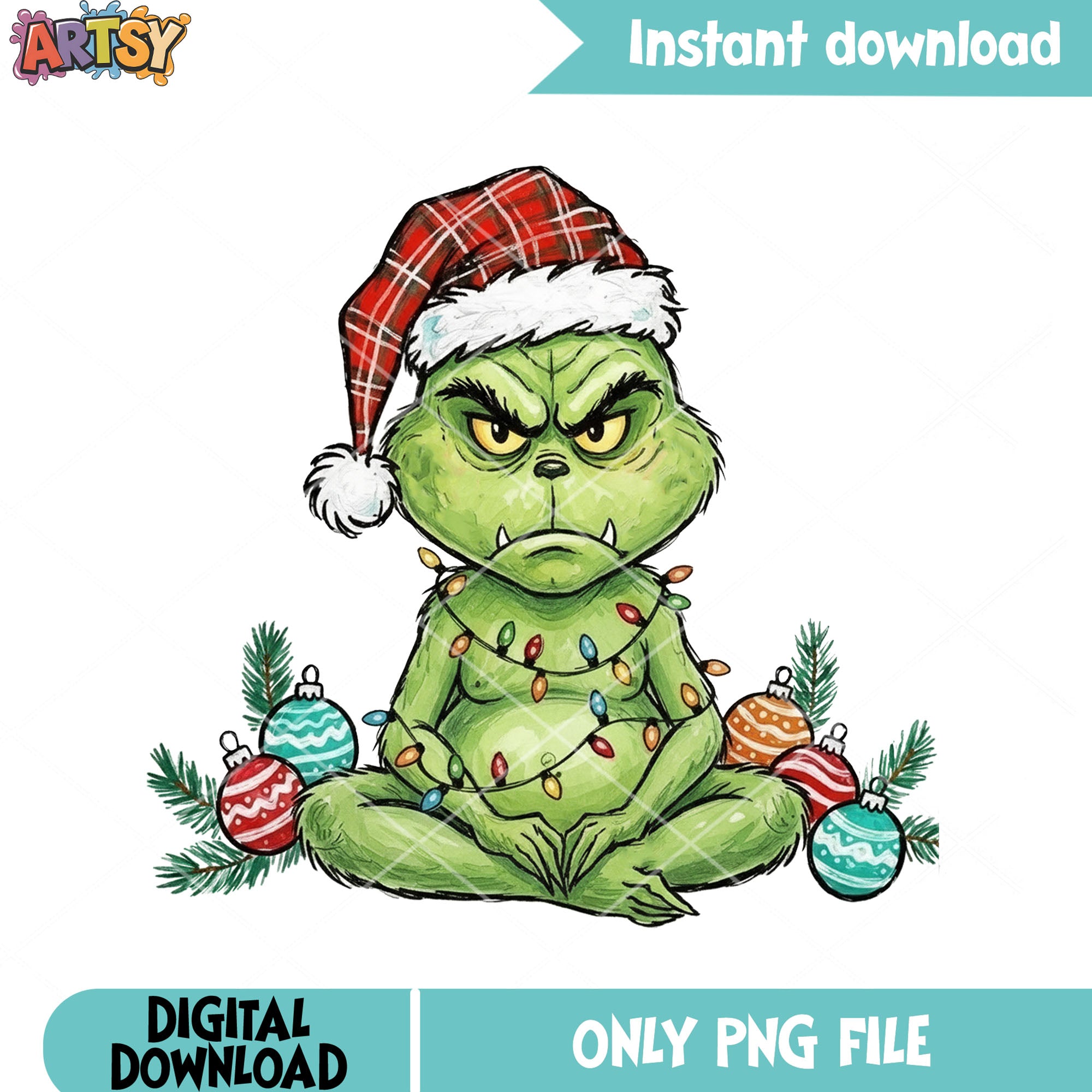 Naked angry grinch xmas png, the grinch png, santa hat png – Artsysvg