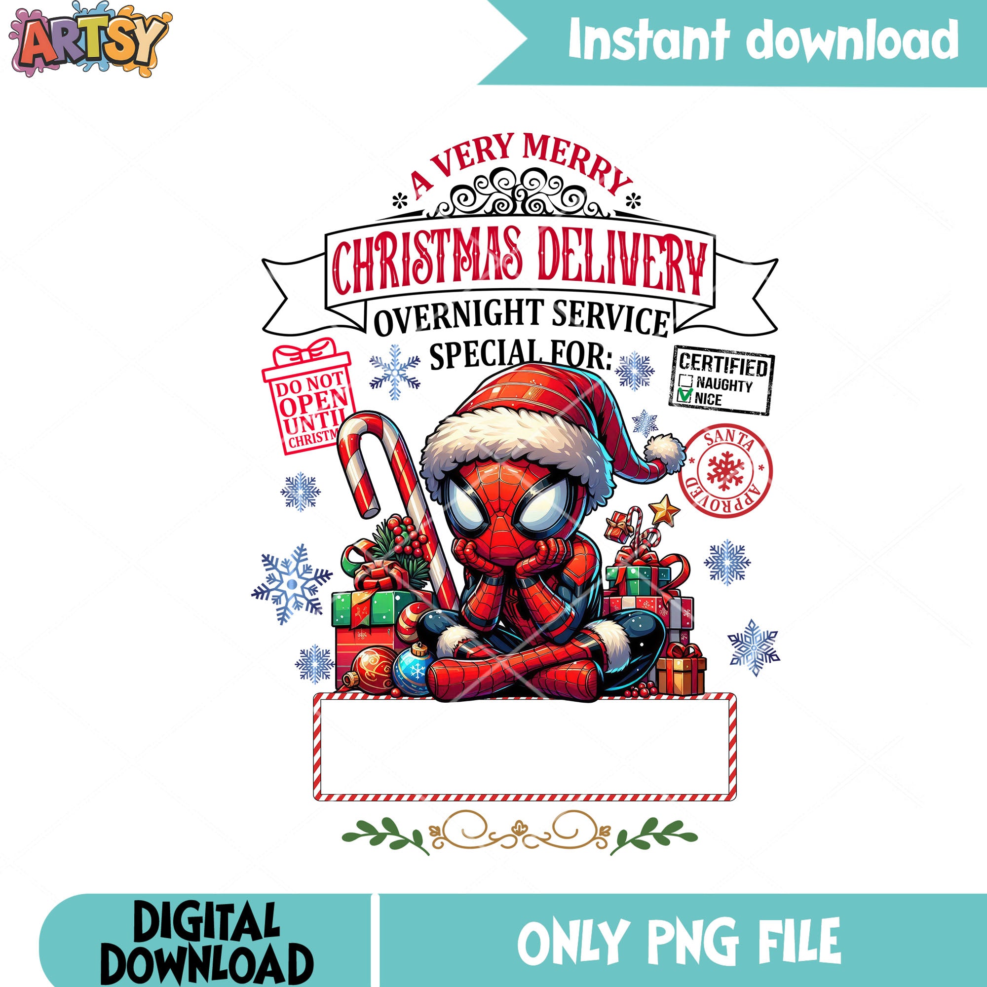 Noel marvel gifts for present png, santa hat png, spiderman png – Artsysvg