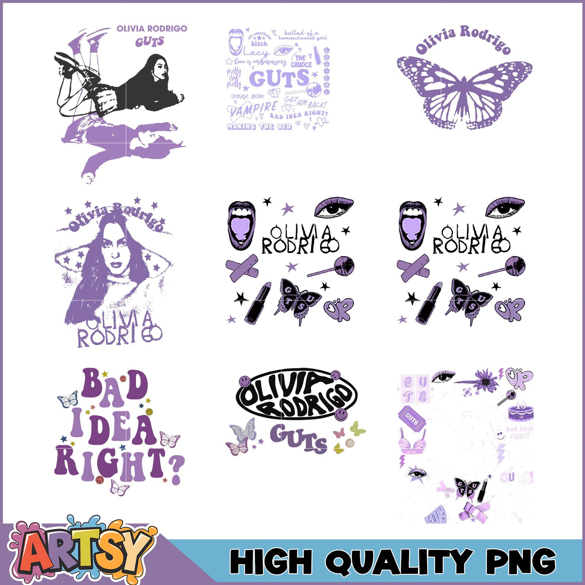 Olivia Rodrigo PNG Bundle GUTS Album Art – Artsysvg