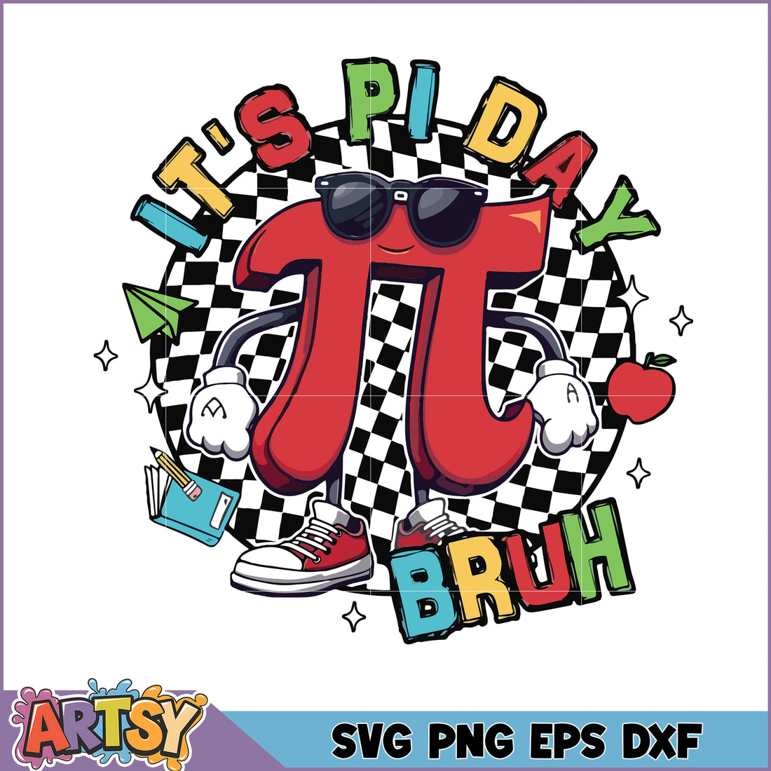 Pi Day SVG Cool Pi Character Design – Artsysvg