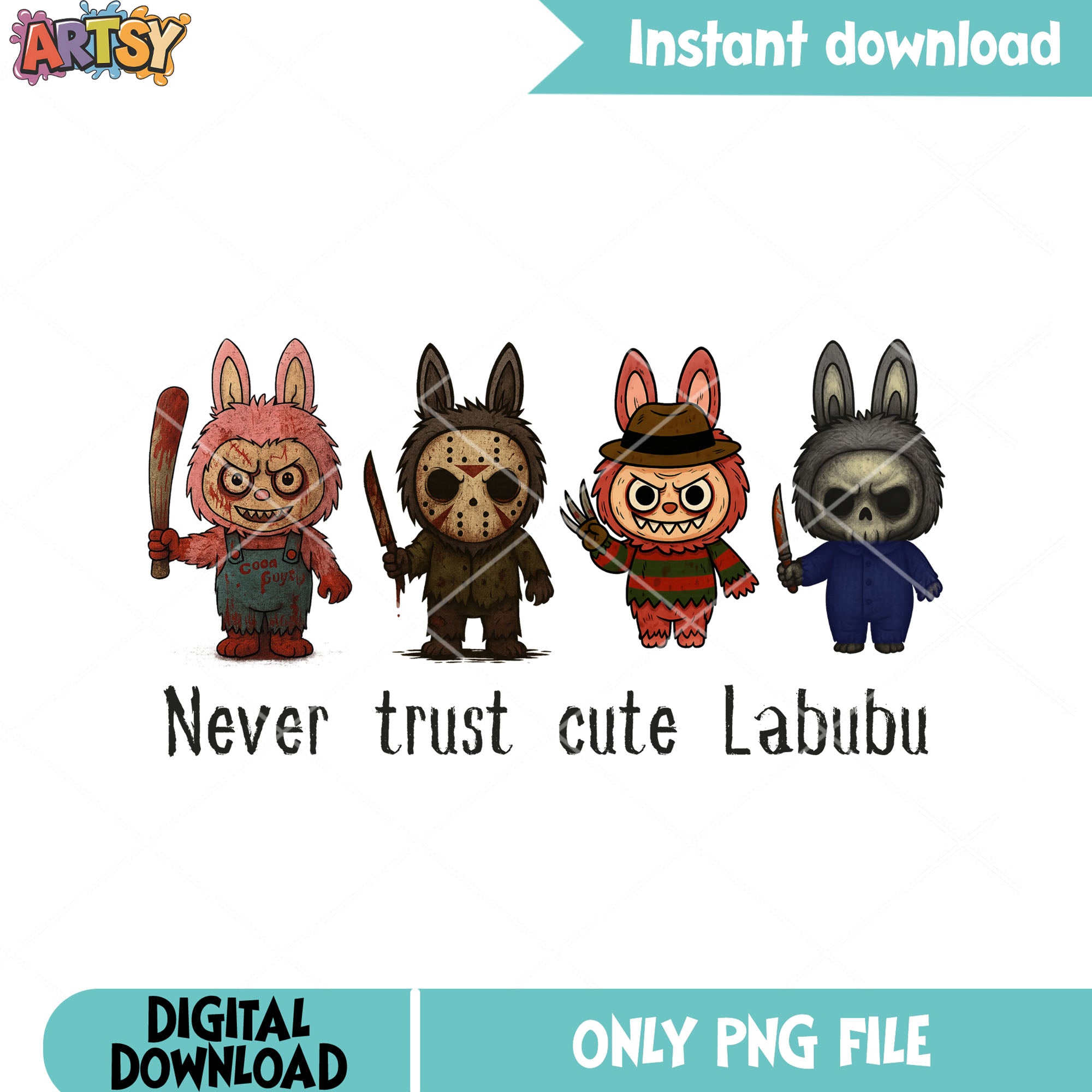 Pink labubu cotume png, scary halloween png, jason voorheez png – Artsysvg