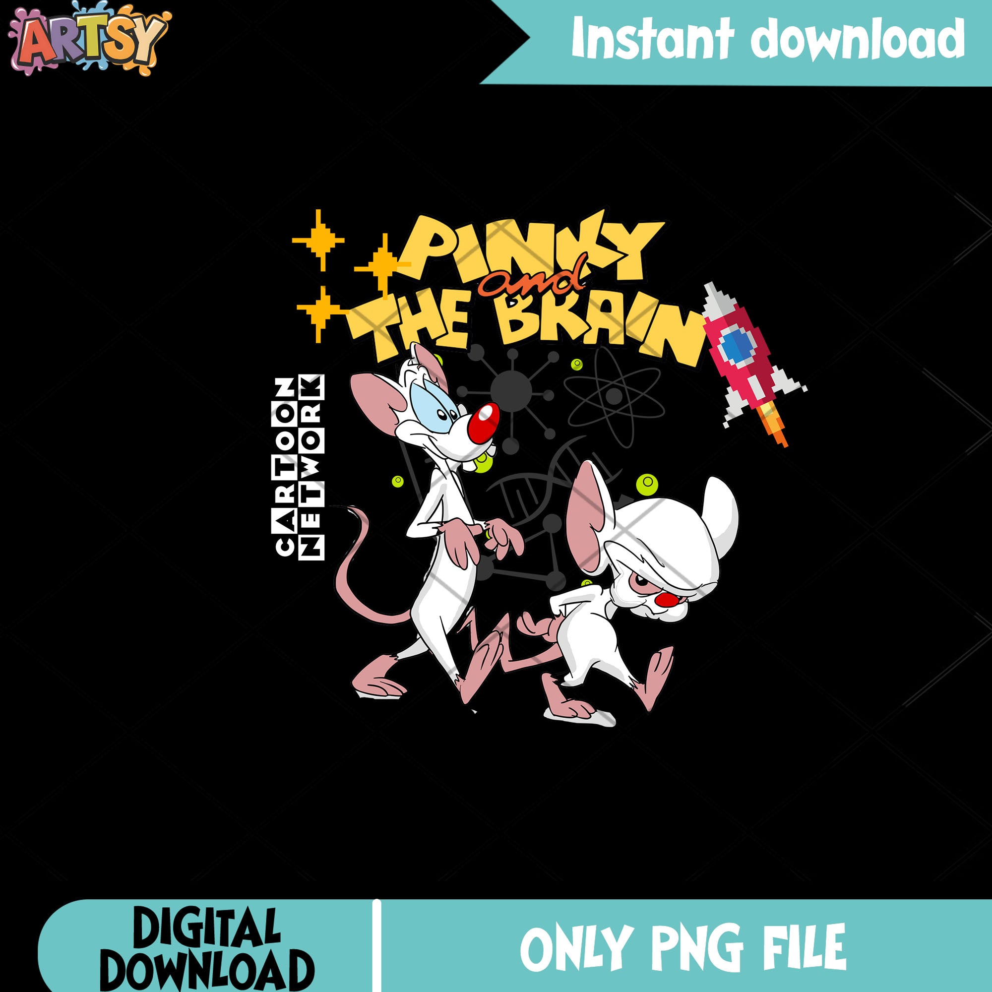 Pinky and The Brain png, Cartoon Network png, Retro style png – Artsysvg