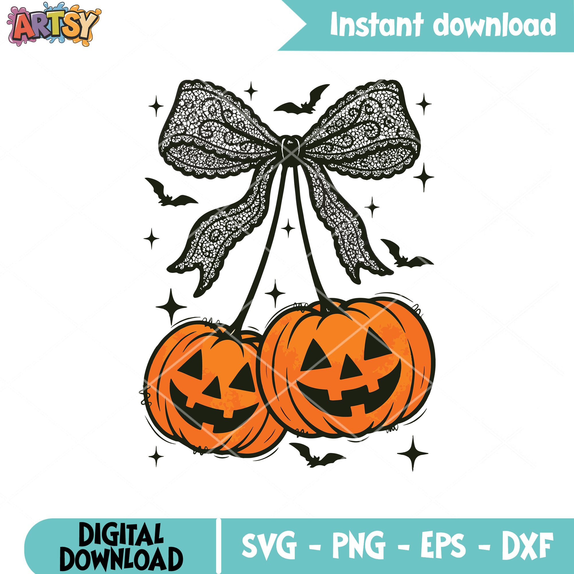 Pumpkin and dicky bow svg, pumpkin bow svg, bow halloween svg – Artsysvg