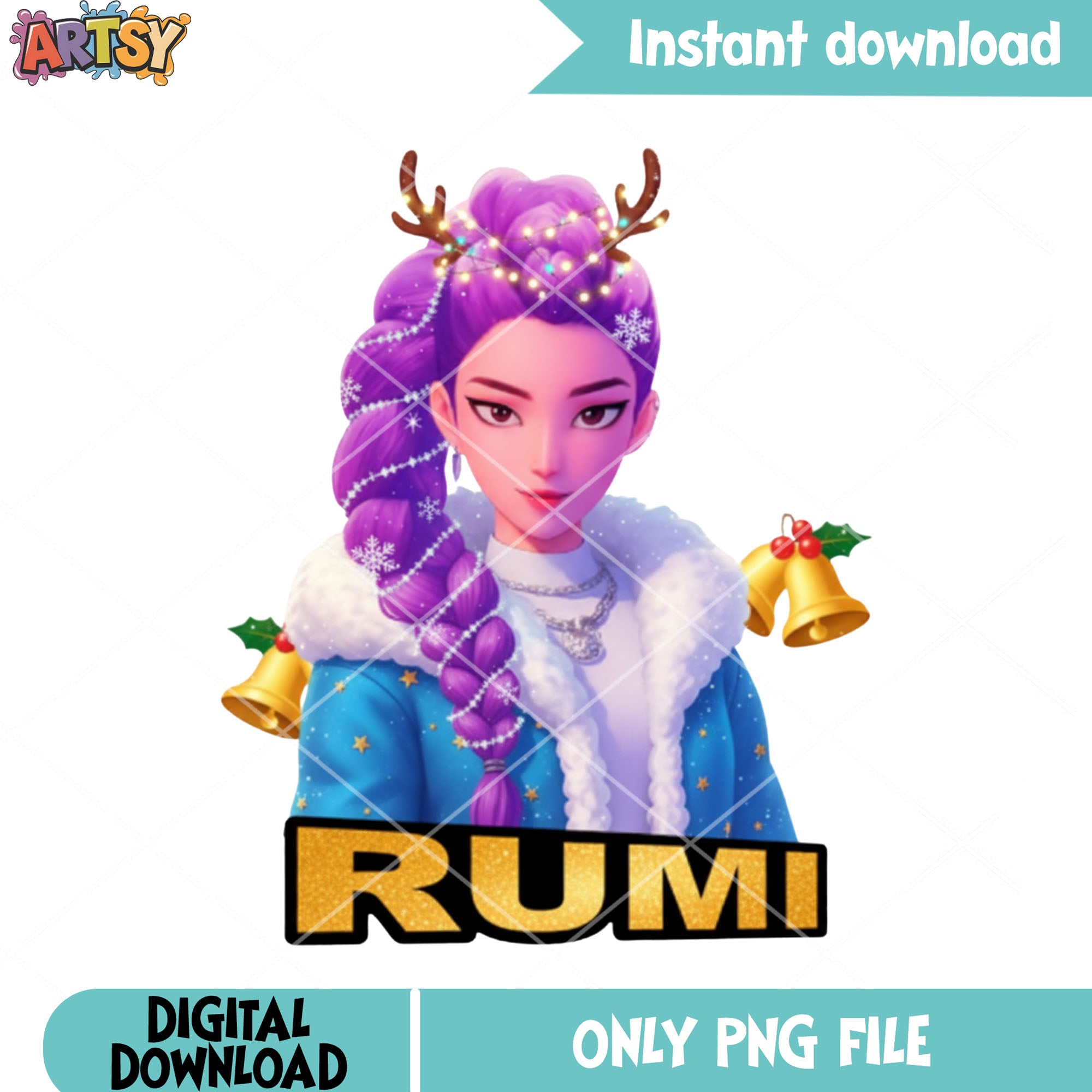 Pyjamas christmas png, rumi huntrix png, christmas jingle bells png ...