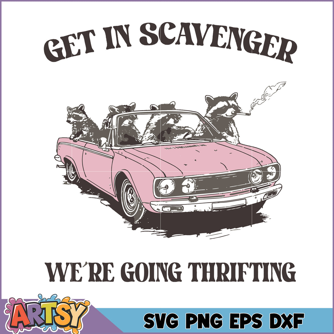 Raccoons Thrifting SVG Cut File – Artsysvg