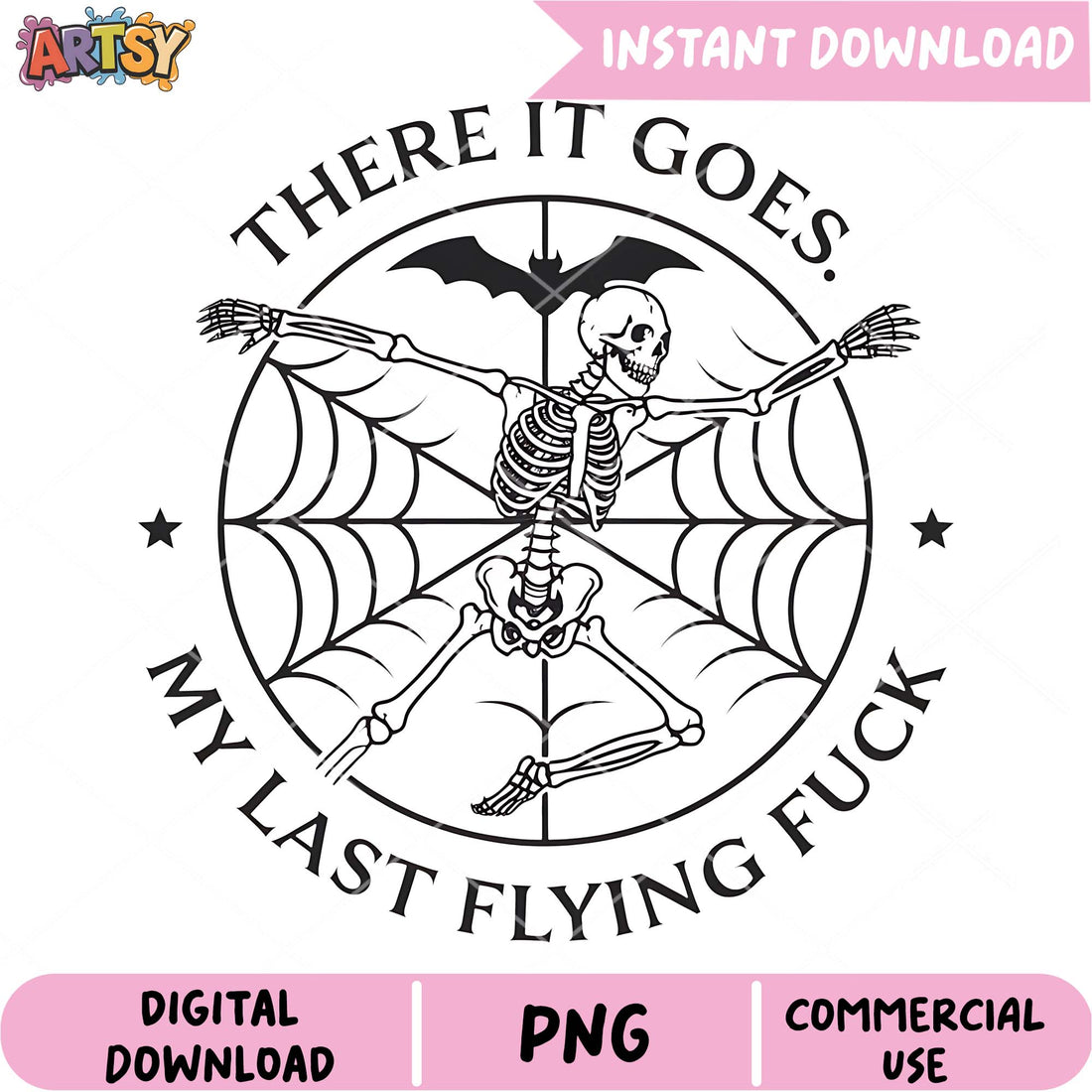 Skeleton Flying Halloween PNG Design – Artsysvg