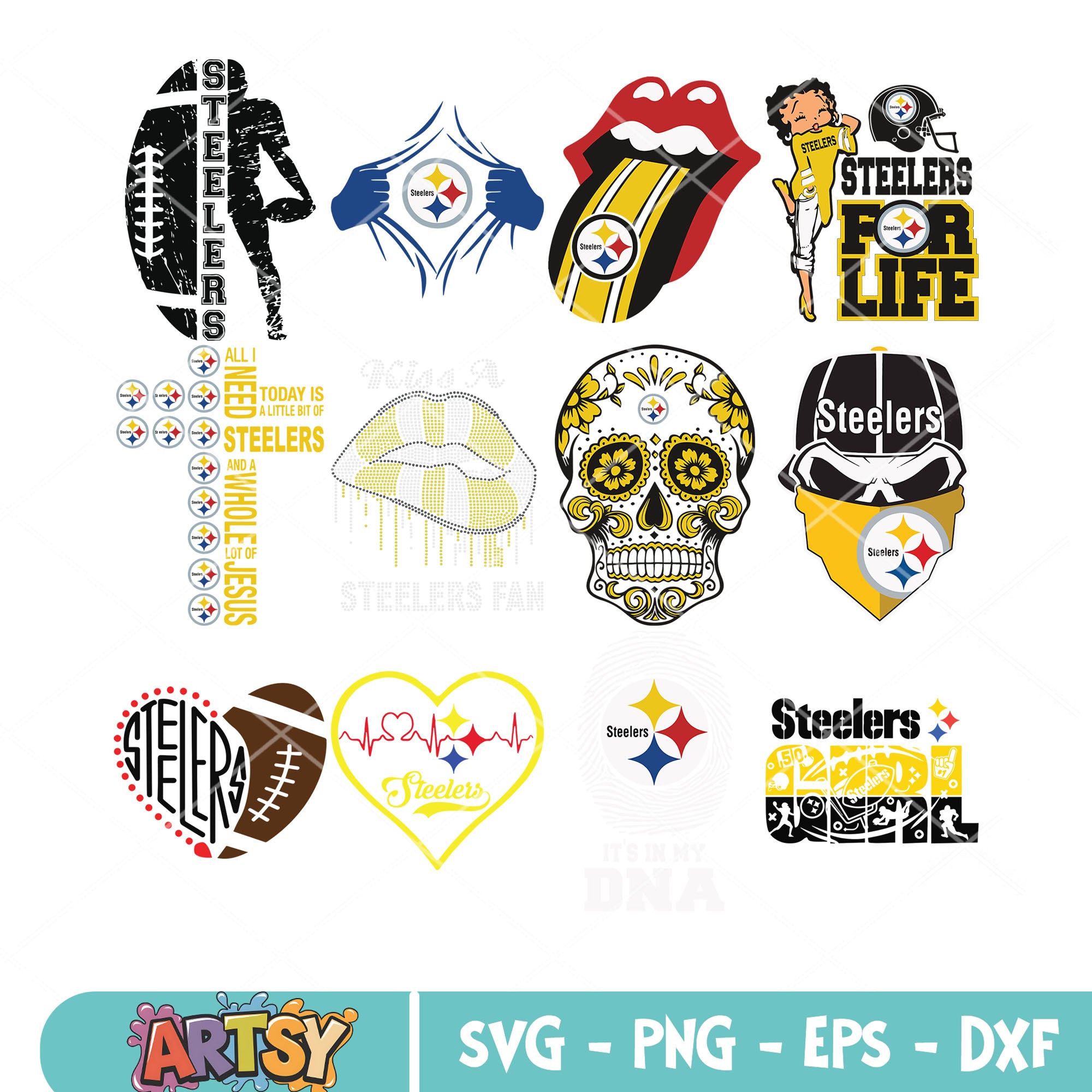 Skull skeleton steelers bundle svg, pittburgh steelers svg, rugby ball ...