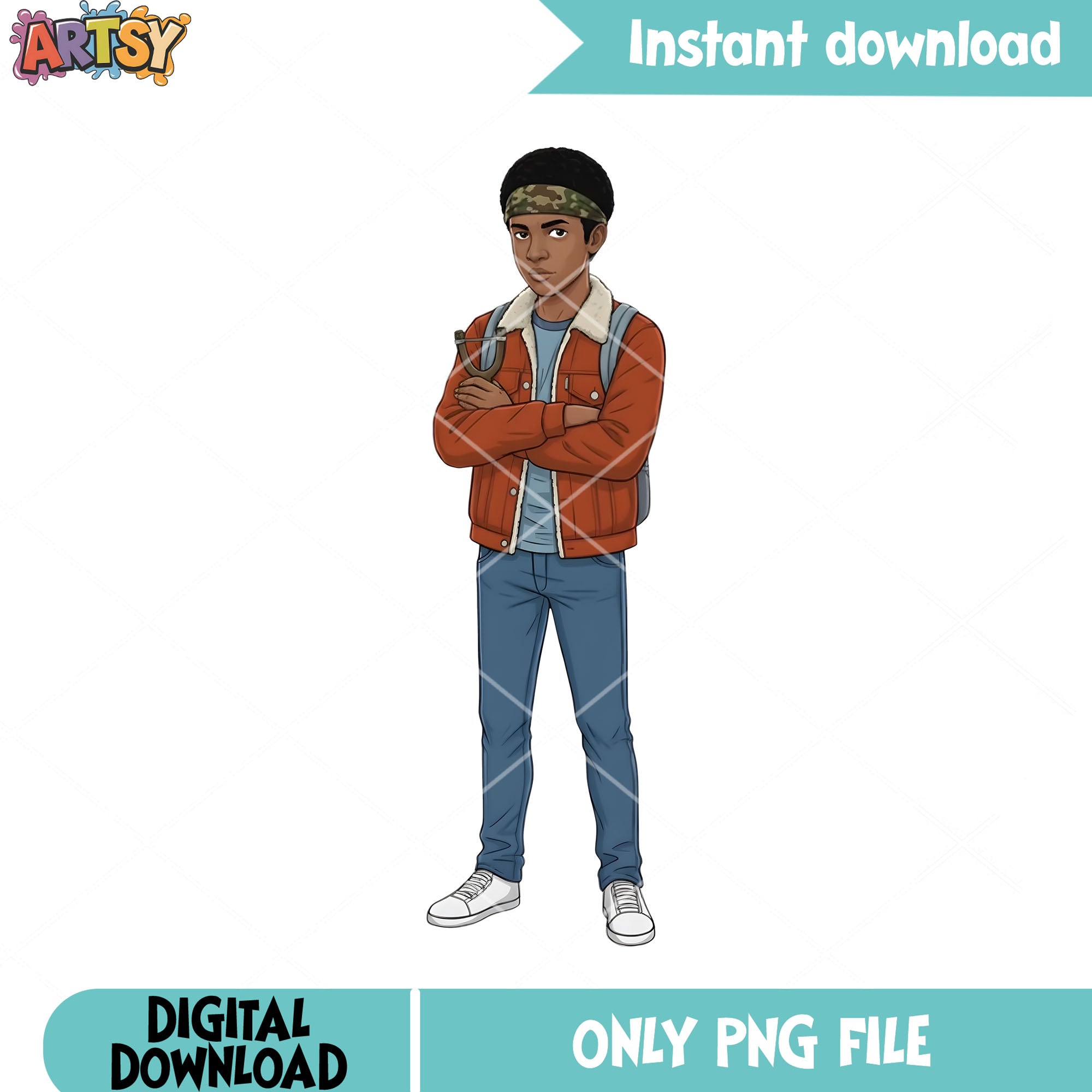 Stranger things lucas png, sinclair full body png, cartoon art png ...