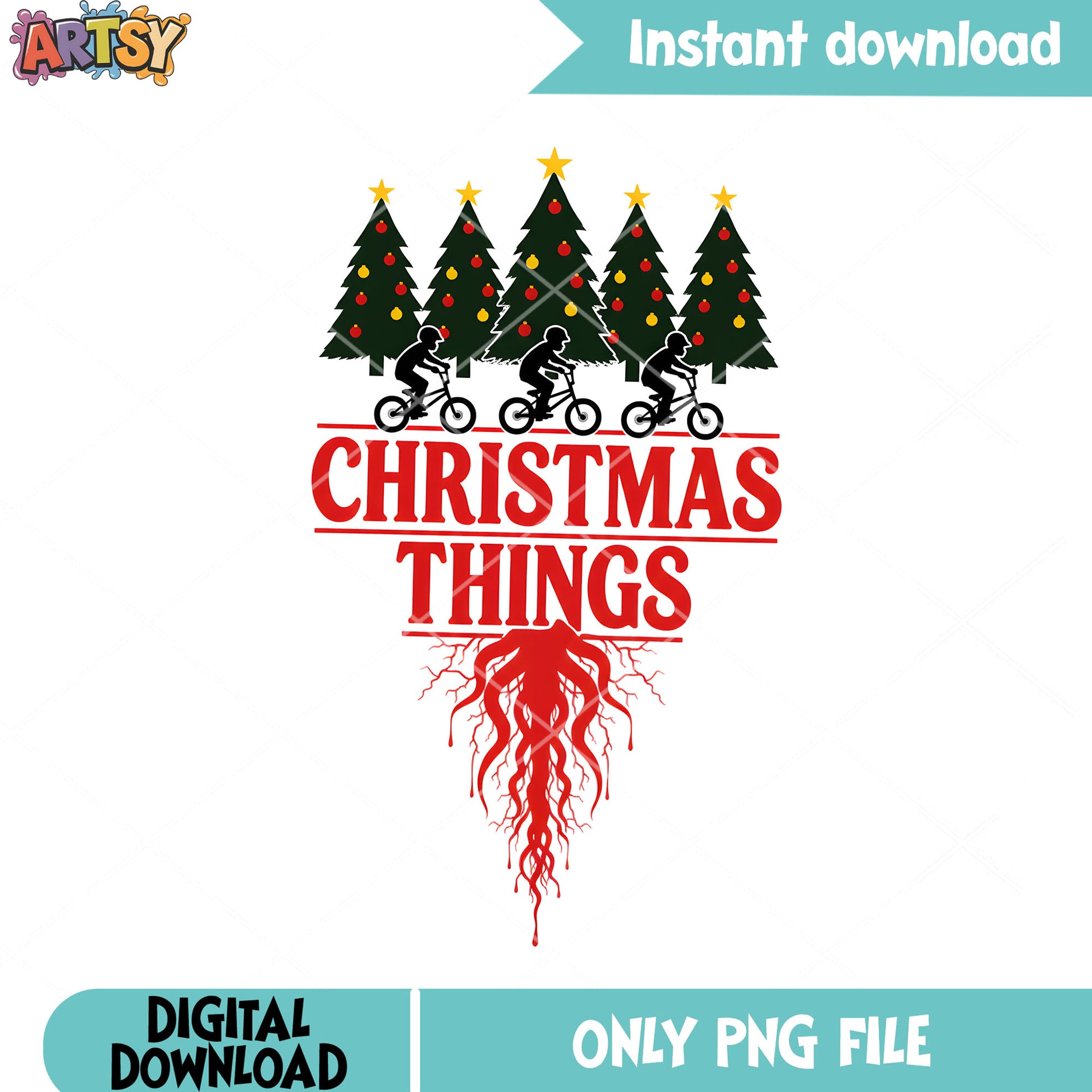 Stranger things tree png, christmas tree png, kids bike things png ...