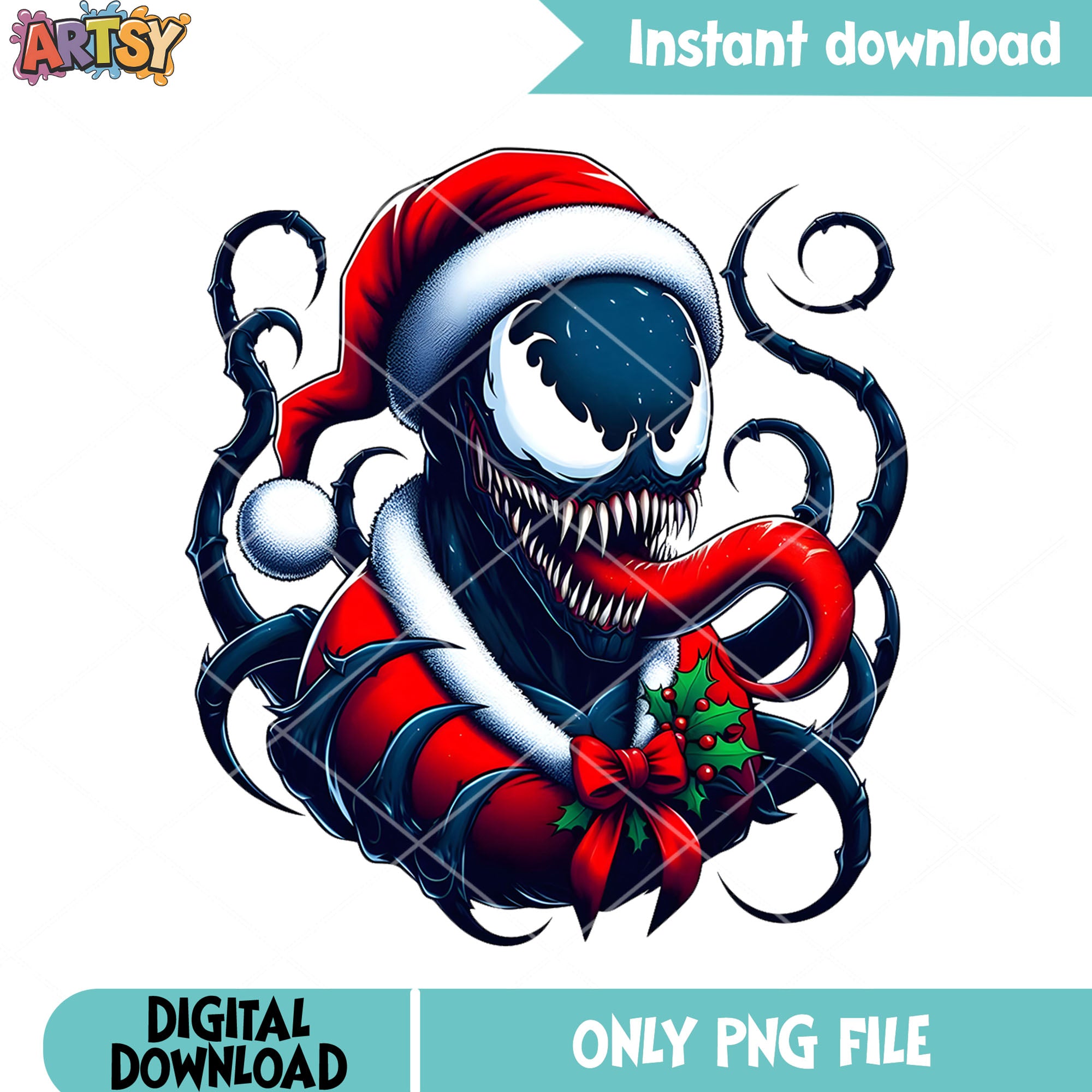 The black santa monster png, venom png, marvel christmas png – Artsysvg