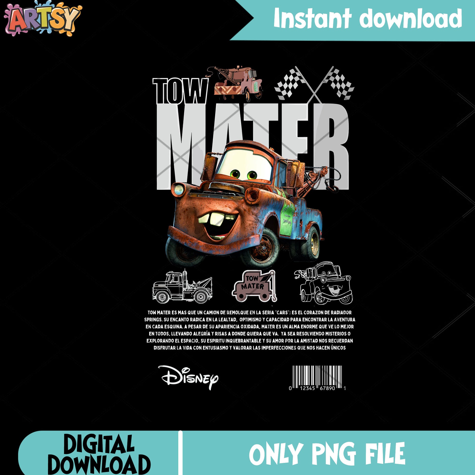 Tow Mater png, Cars movie png, Disney Pixar png – Artsysvg