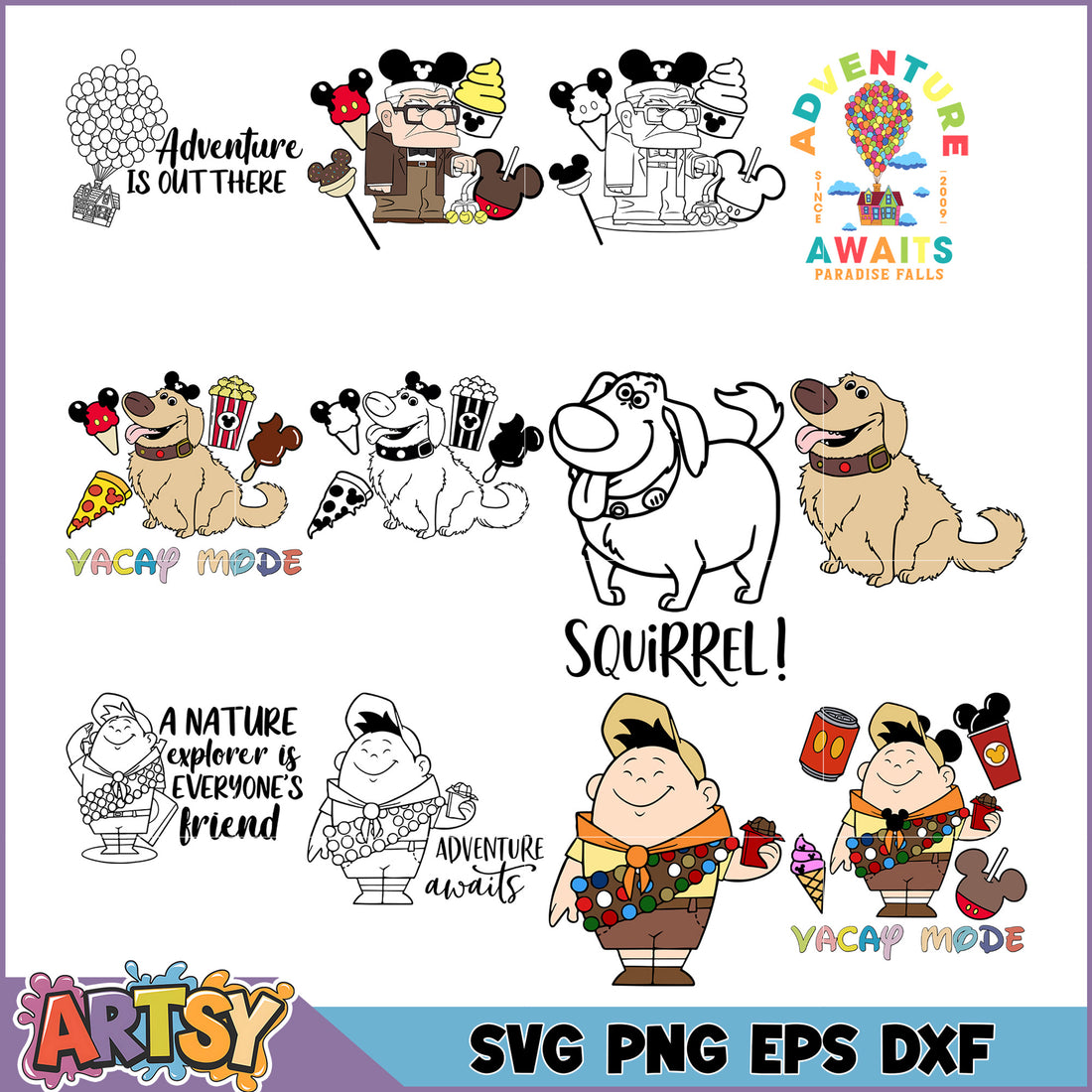 Up SVG Bundle Disney Pixar Designs – Artsysvg