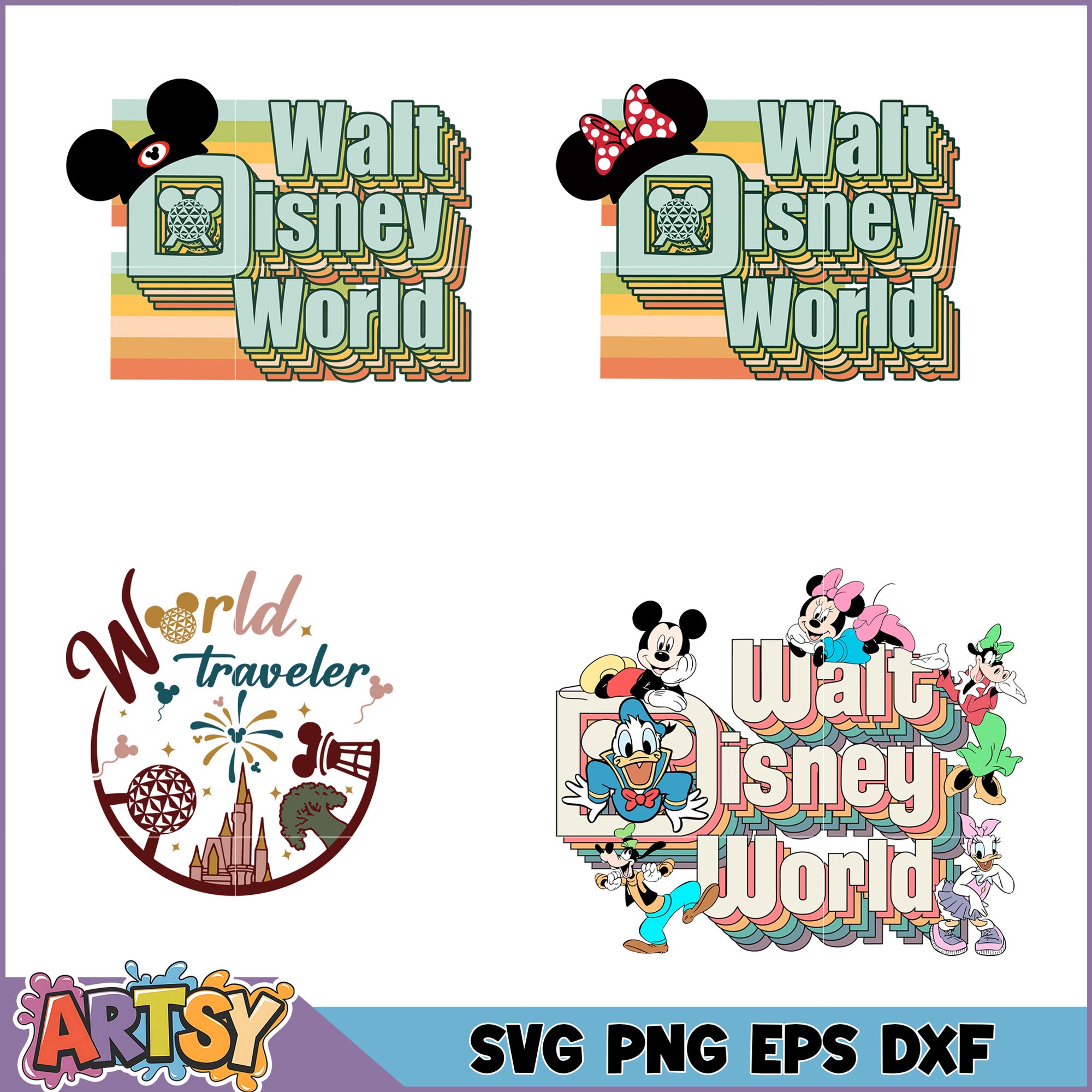 Walt Disney World SVG Bundle Retro Designs – Artsysvg