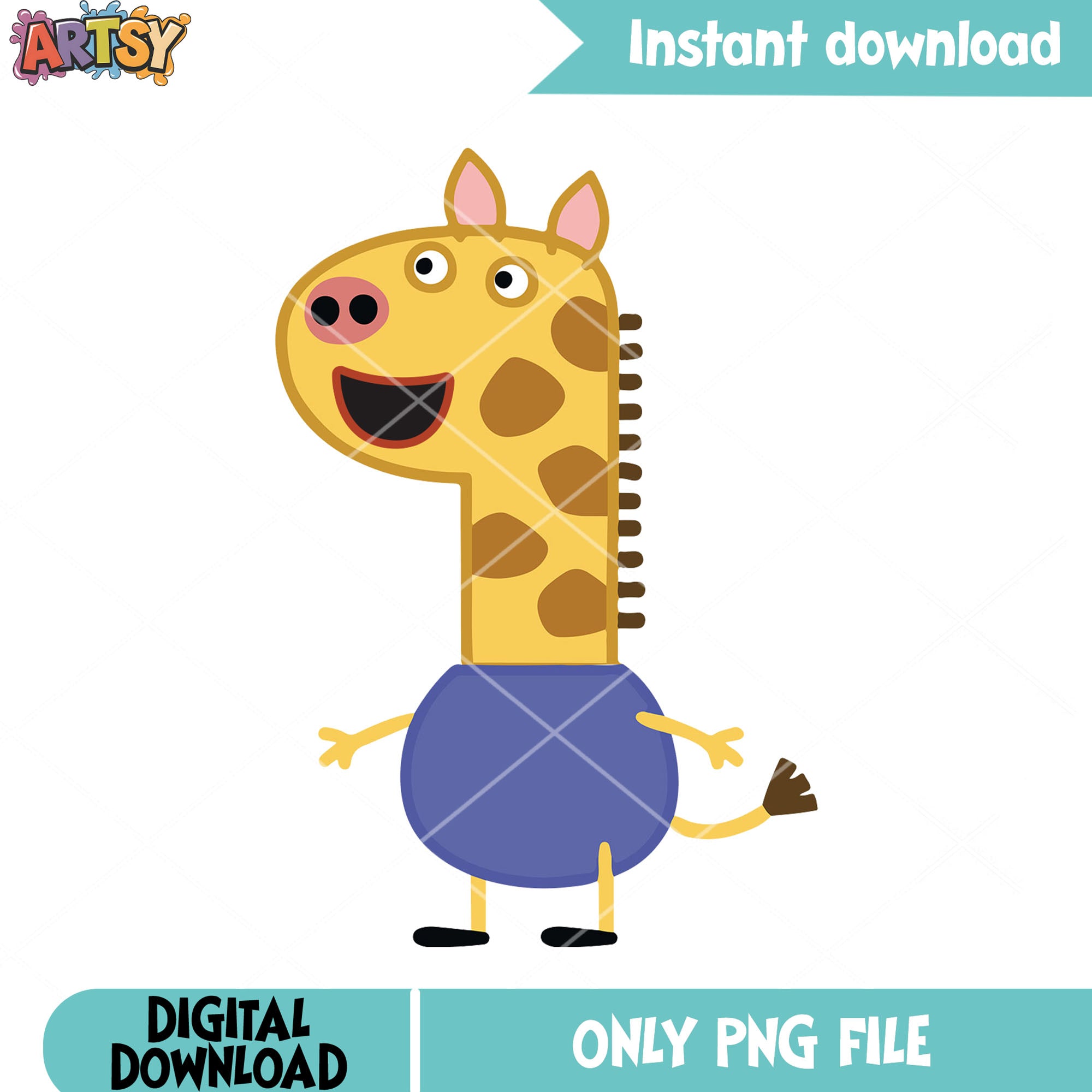 Yellow Gerald Giraffe png, peppa pig show png, cartoon for kids png ...